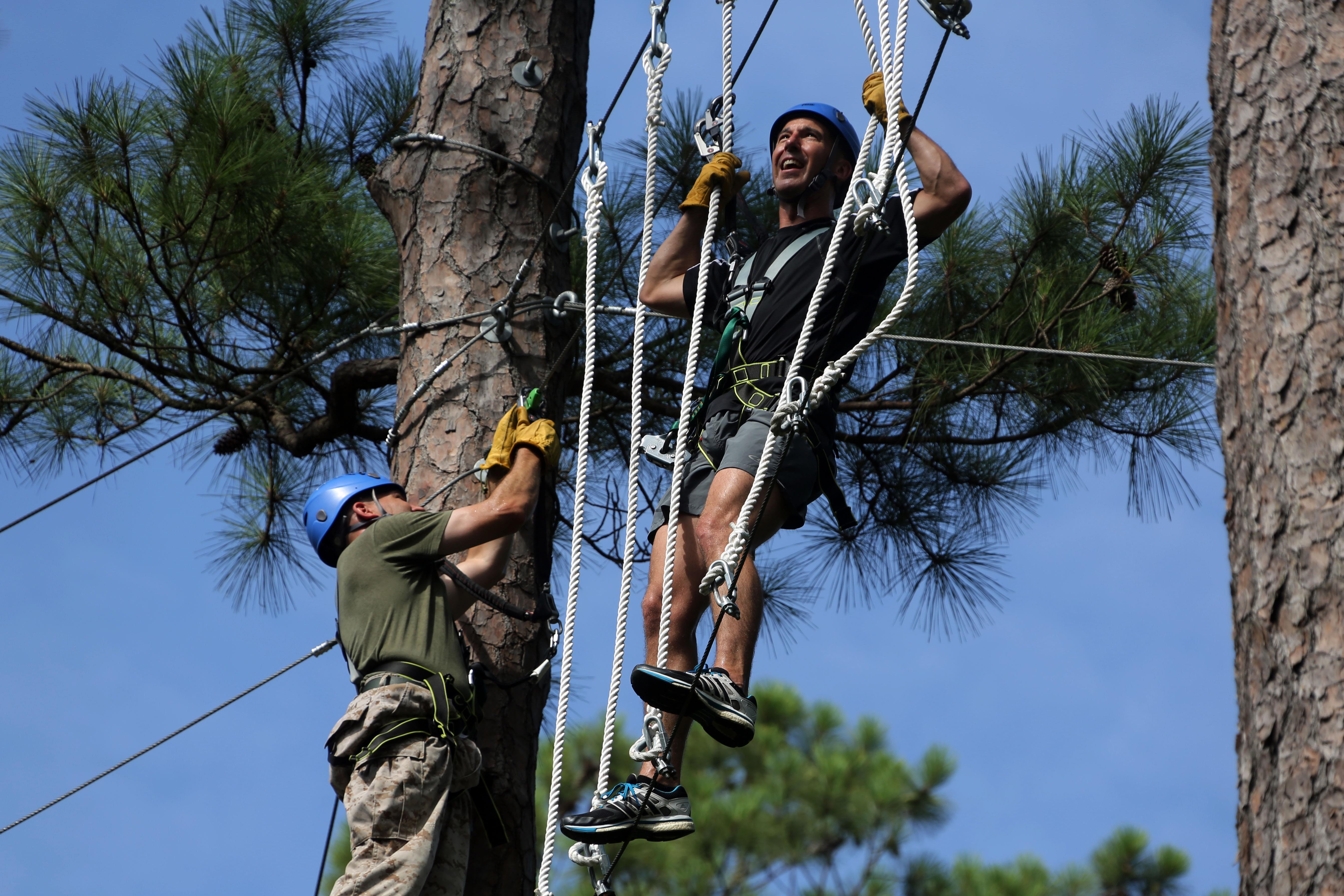 Marines soar through the trees during Operation Adrenaline Rush