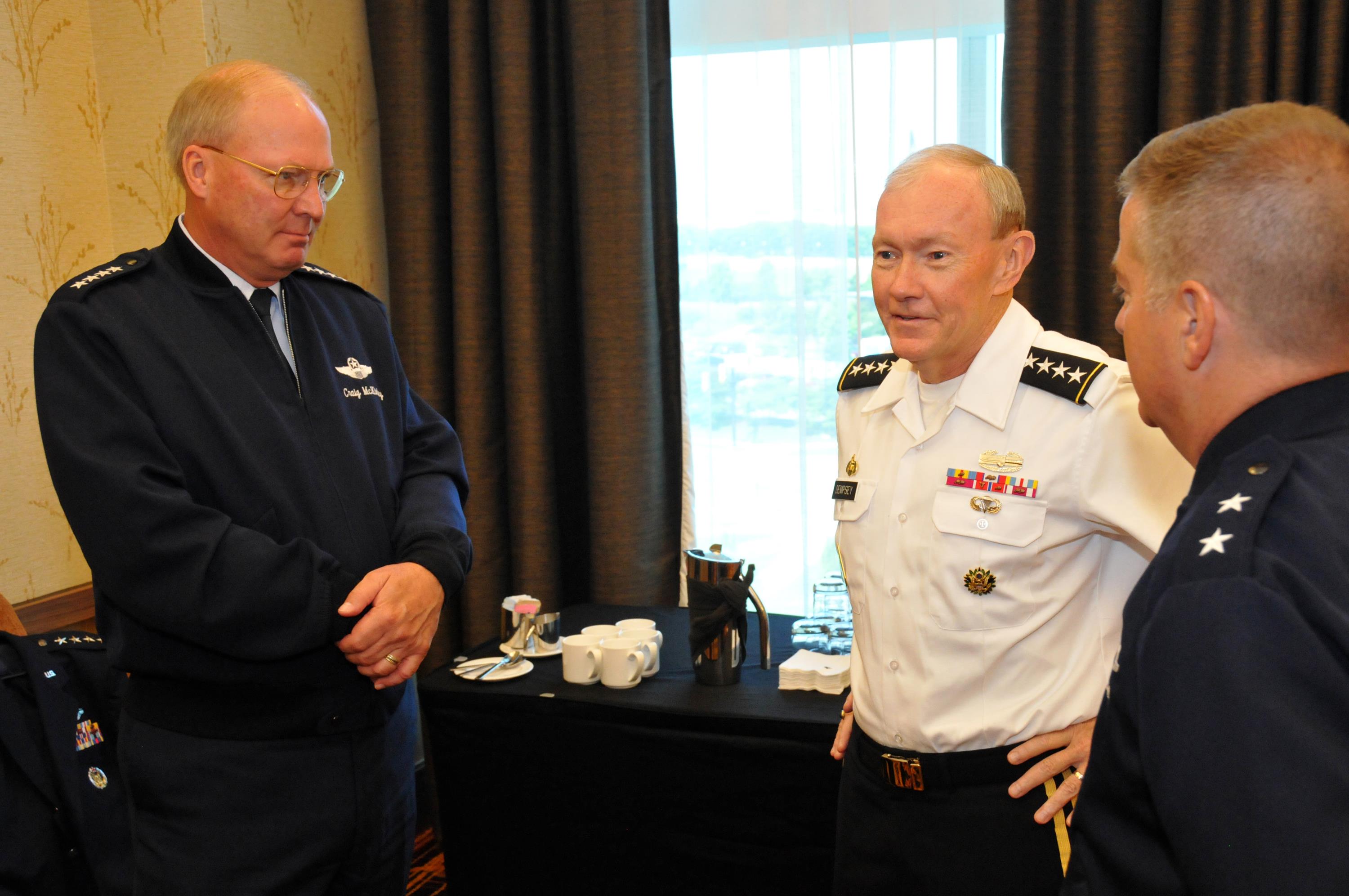 Army Gen. Martin Dempsey, the chief of staff of the Army, speaks with ...