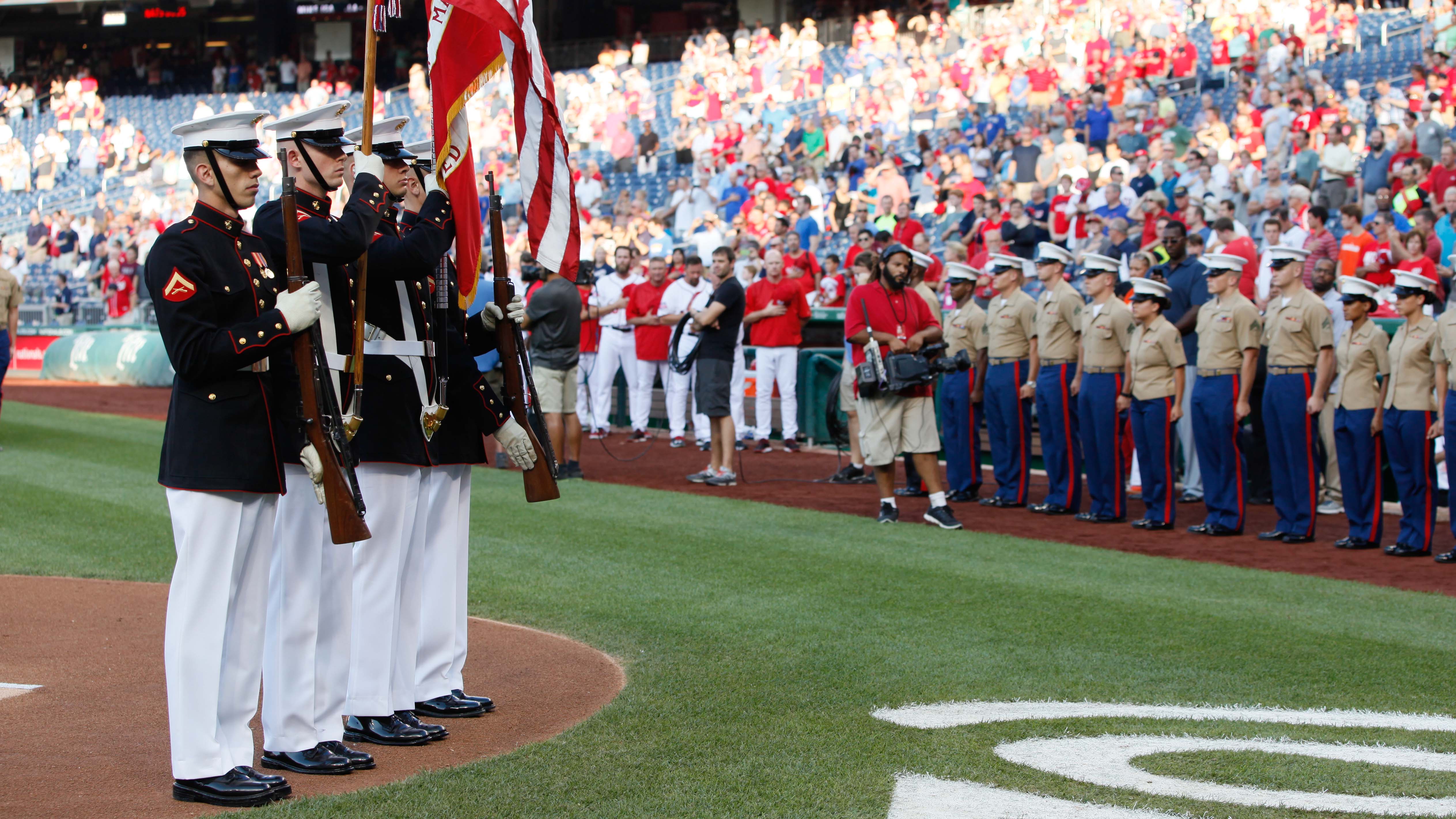 Marines honored during Washington National’s baseball game
