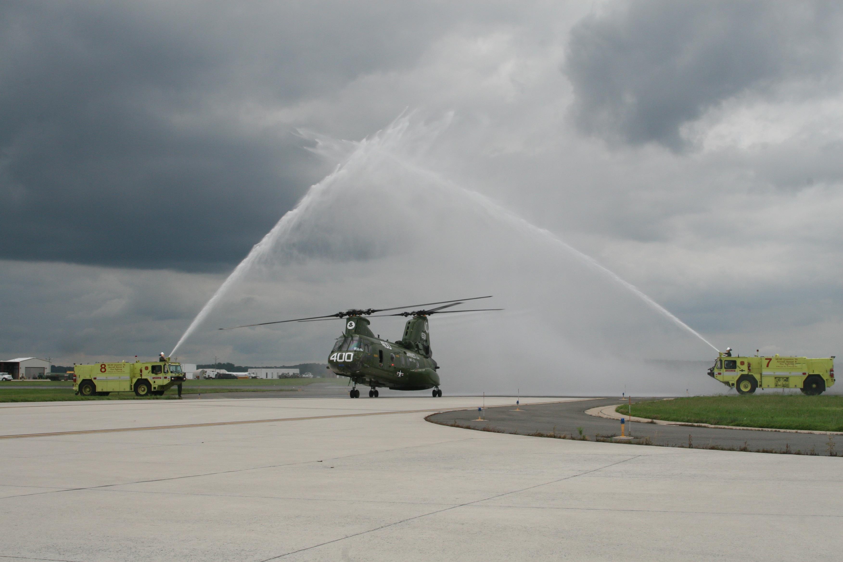 CH-46 Phrog receives salute