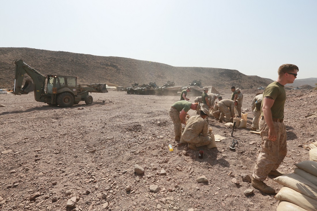 U.S. Marines set up an ECP