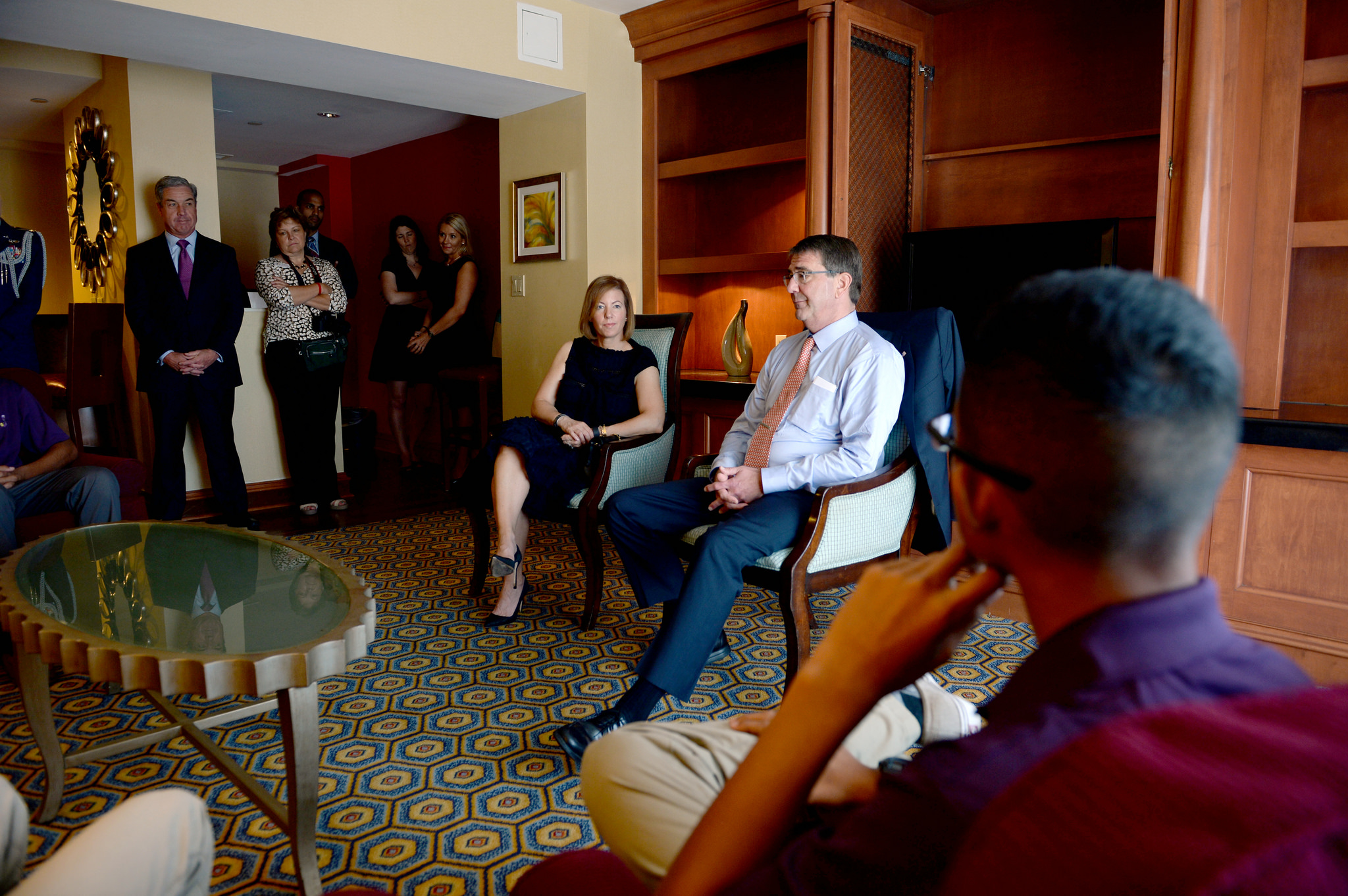 Defense Secretary Ash Carter and his wife, Stephanie, meet with ...