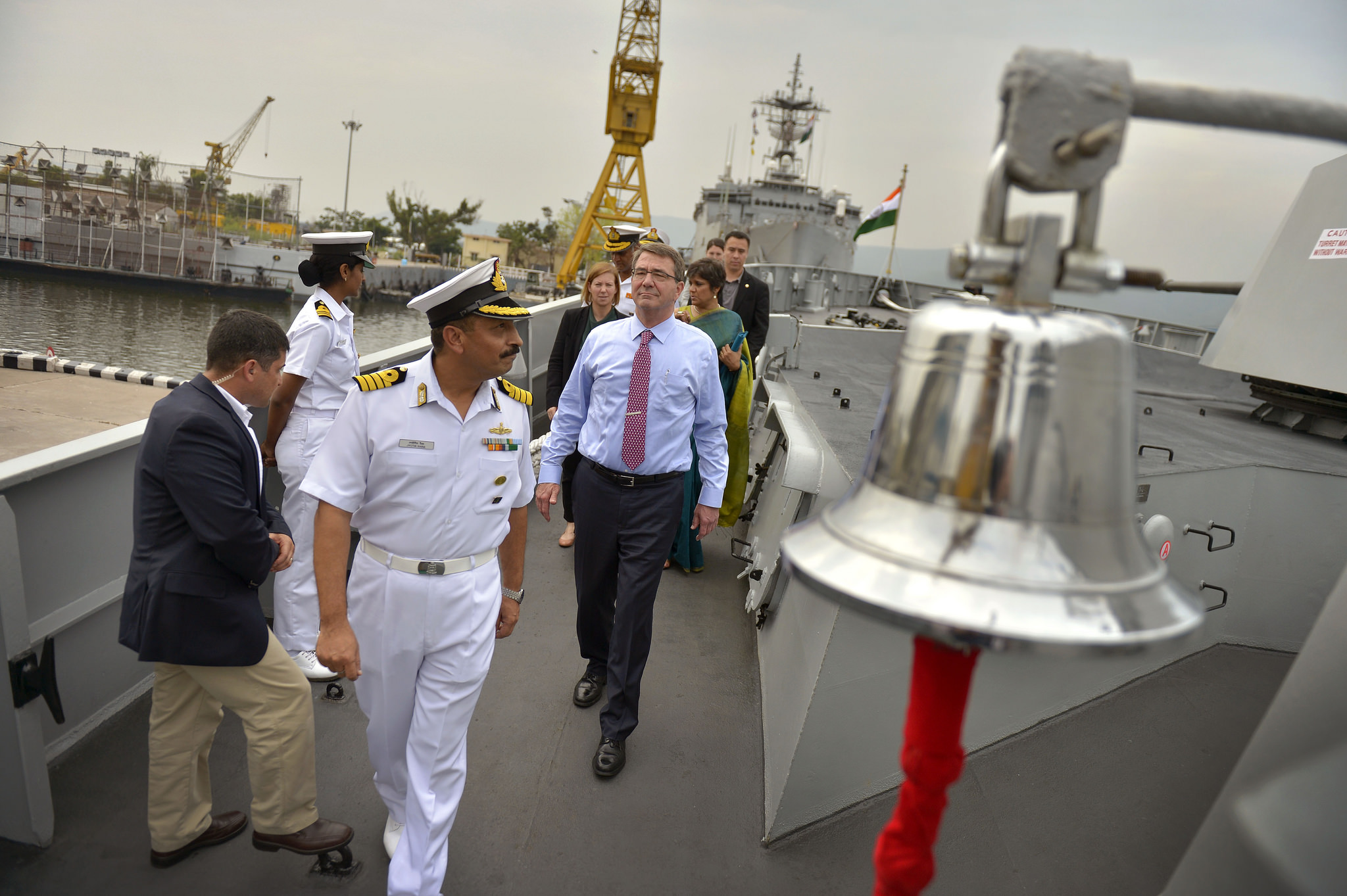Capt. Jyotin Raina, commanding officer of the Indian Navy frigate INS ...