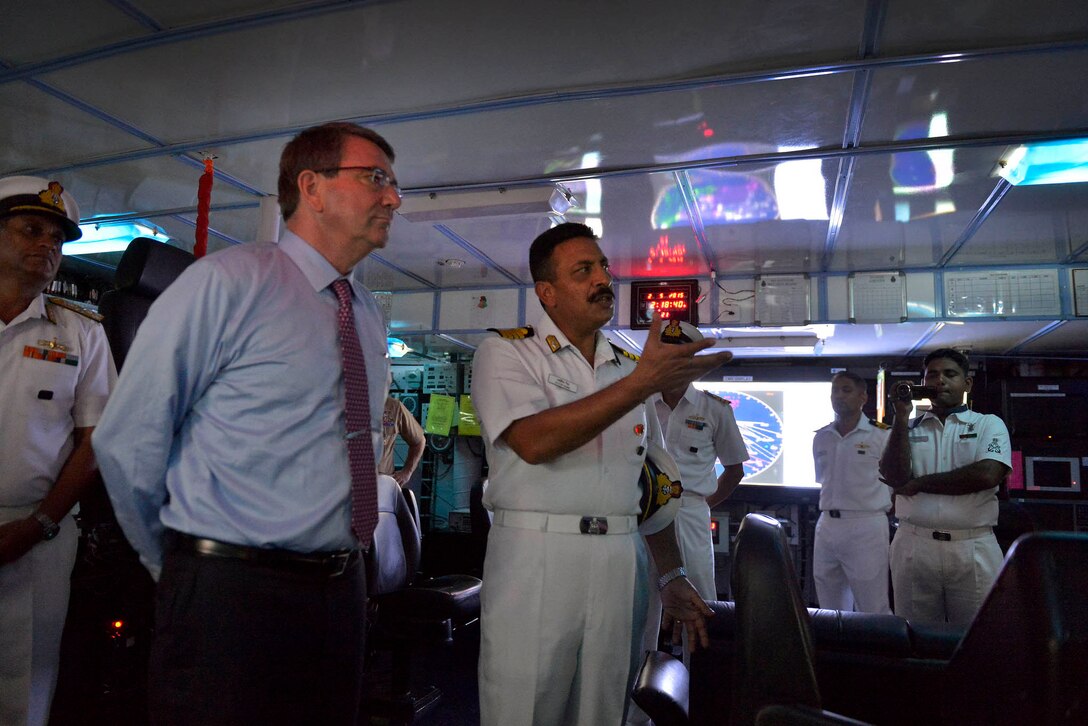 Capt. Jyotin Raina, commanding officer of the Indian Navy frigate INS ...