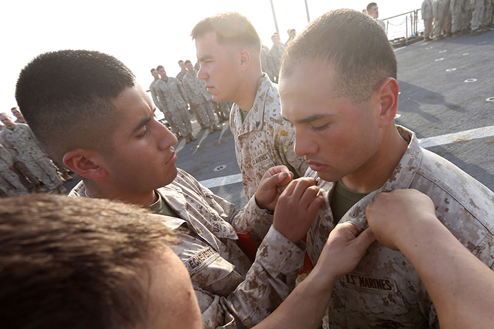 24th MEU Marines pinned during promotion ceremony