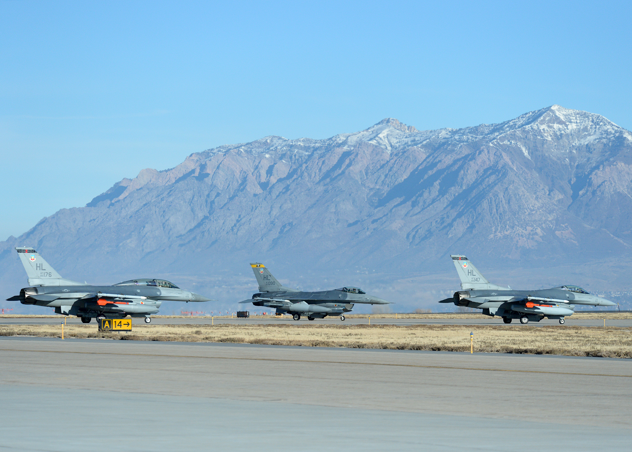 388th Fighter Wing F-16s prepare to take off during a surge exercise in ...