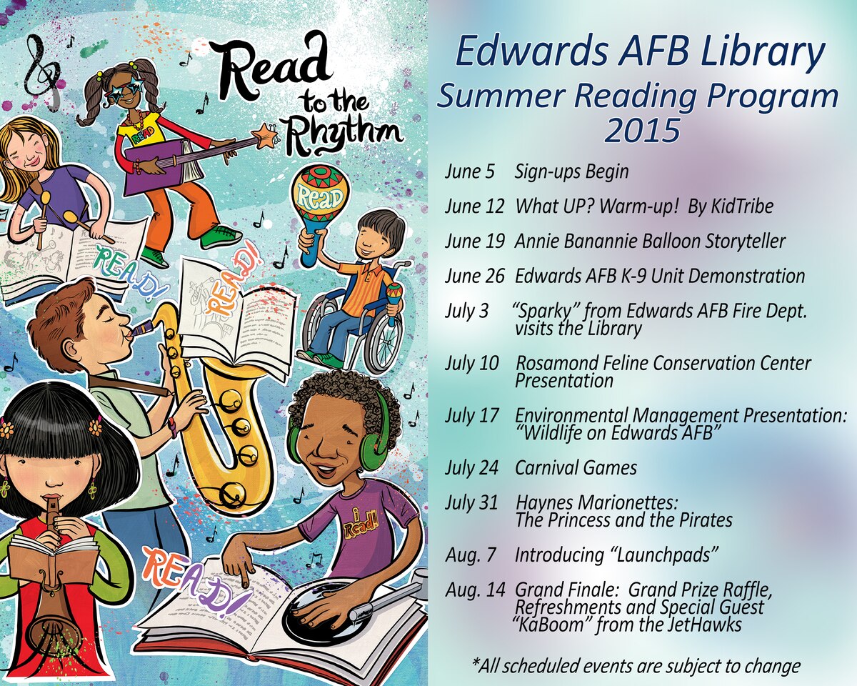 Edwards AFB Library announces 2015 Summer Reading Program schedule ...