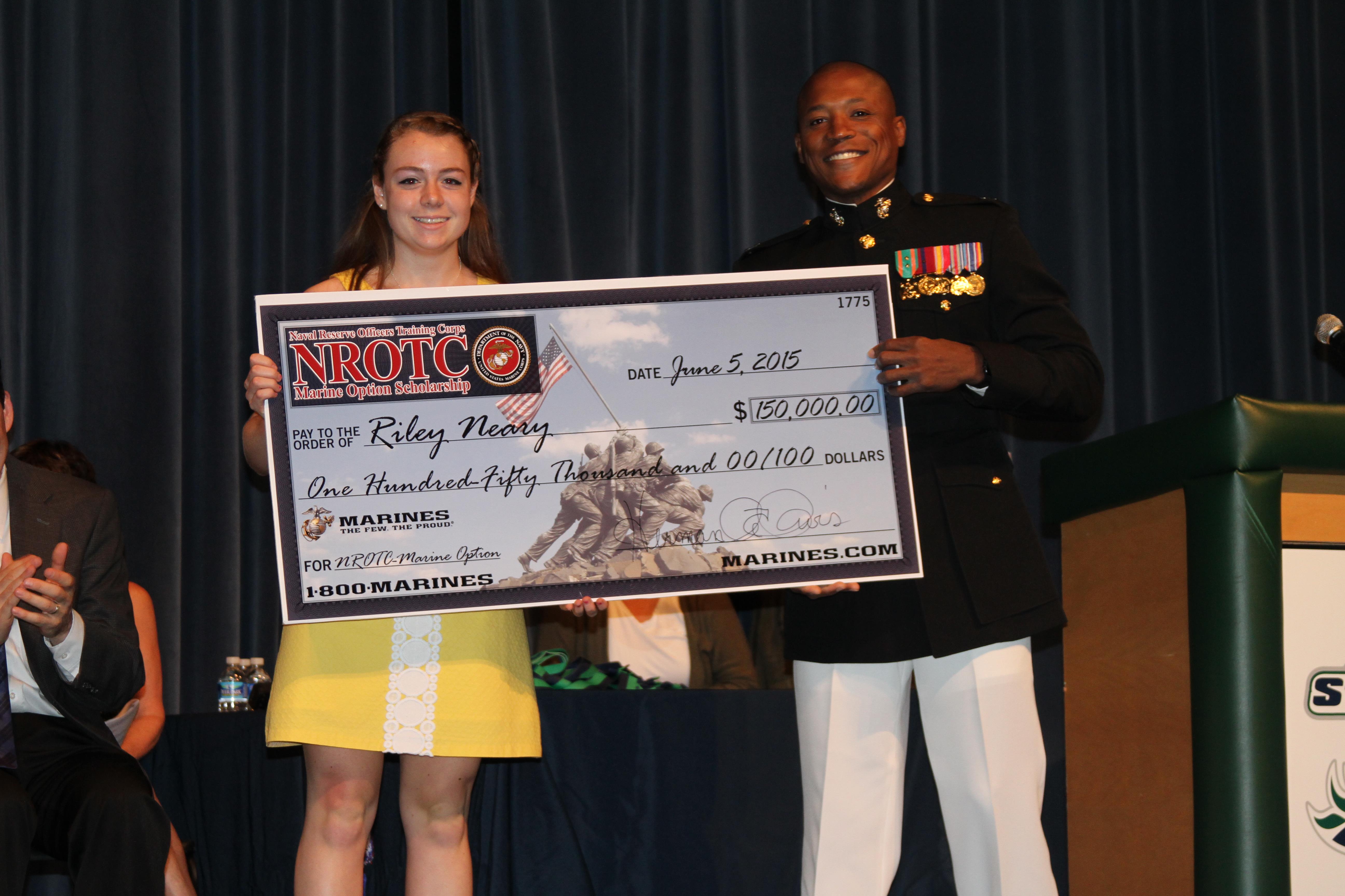 Alexandria Virginia native receives NROTC scholarship check