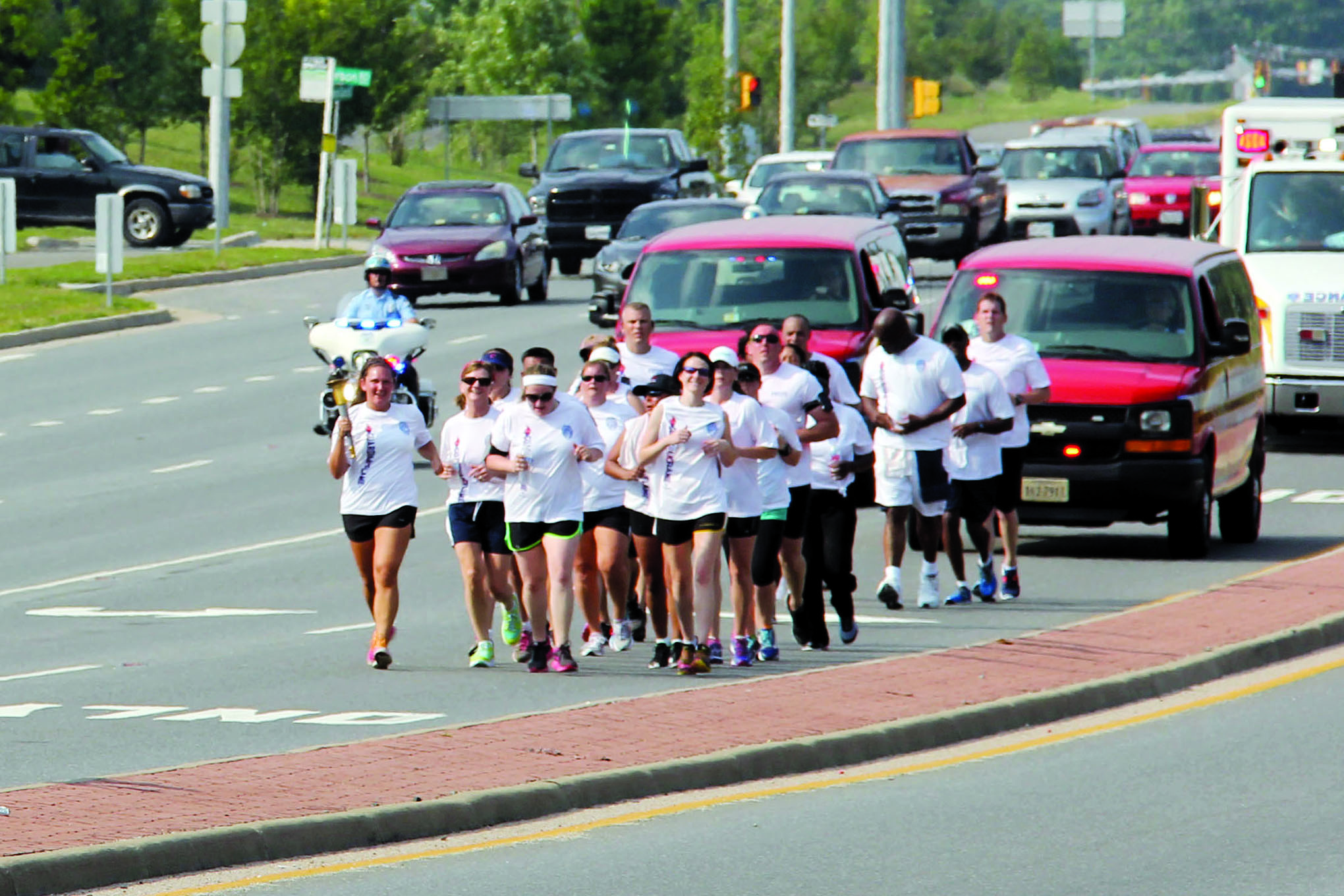Local law enforcement Special Olympics torch run > Marine Corps Base ...