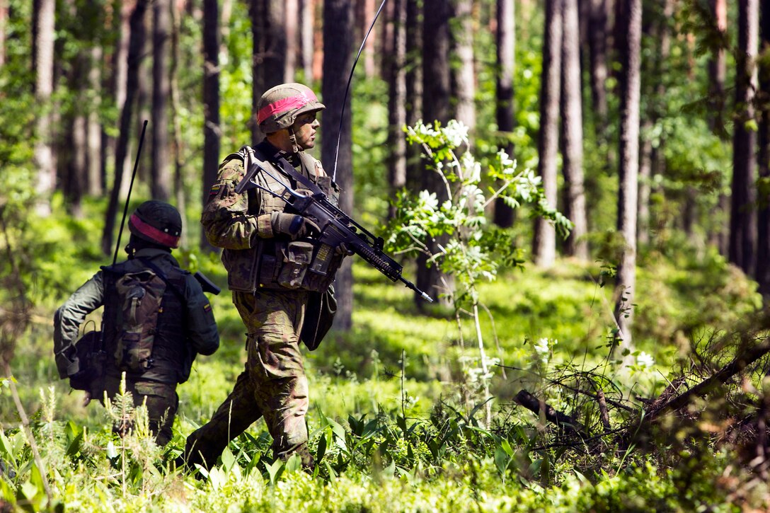 Lithuanian soldiers provide security during Exercise Saber Strike at ...