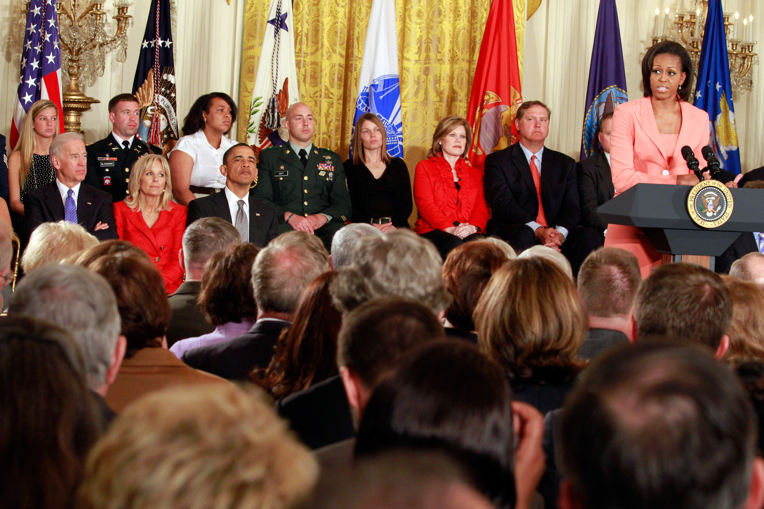 Michelle Obama At Flag Ceremony