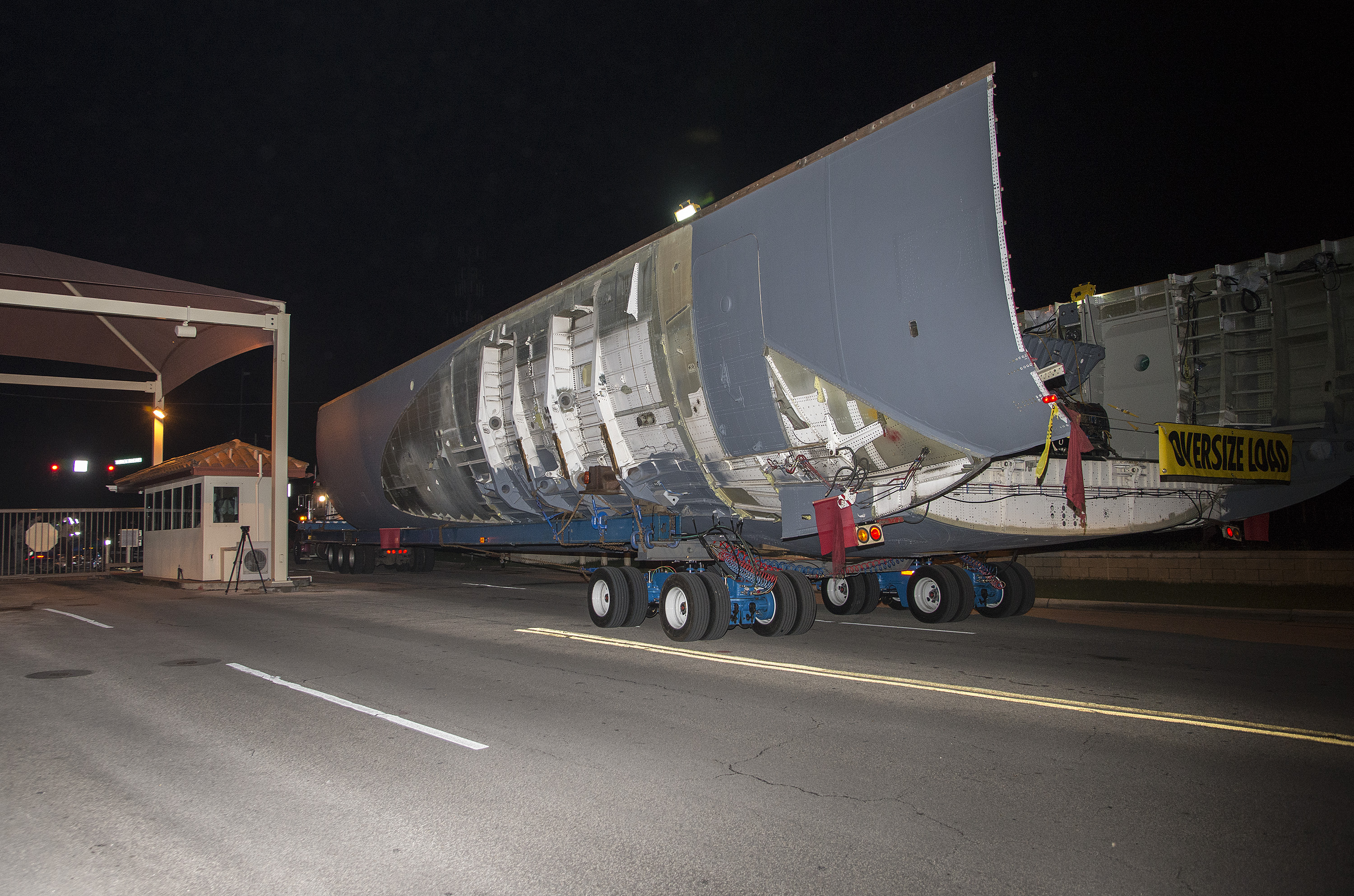 C-17 Globemaster III fuselage begins its journey