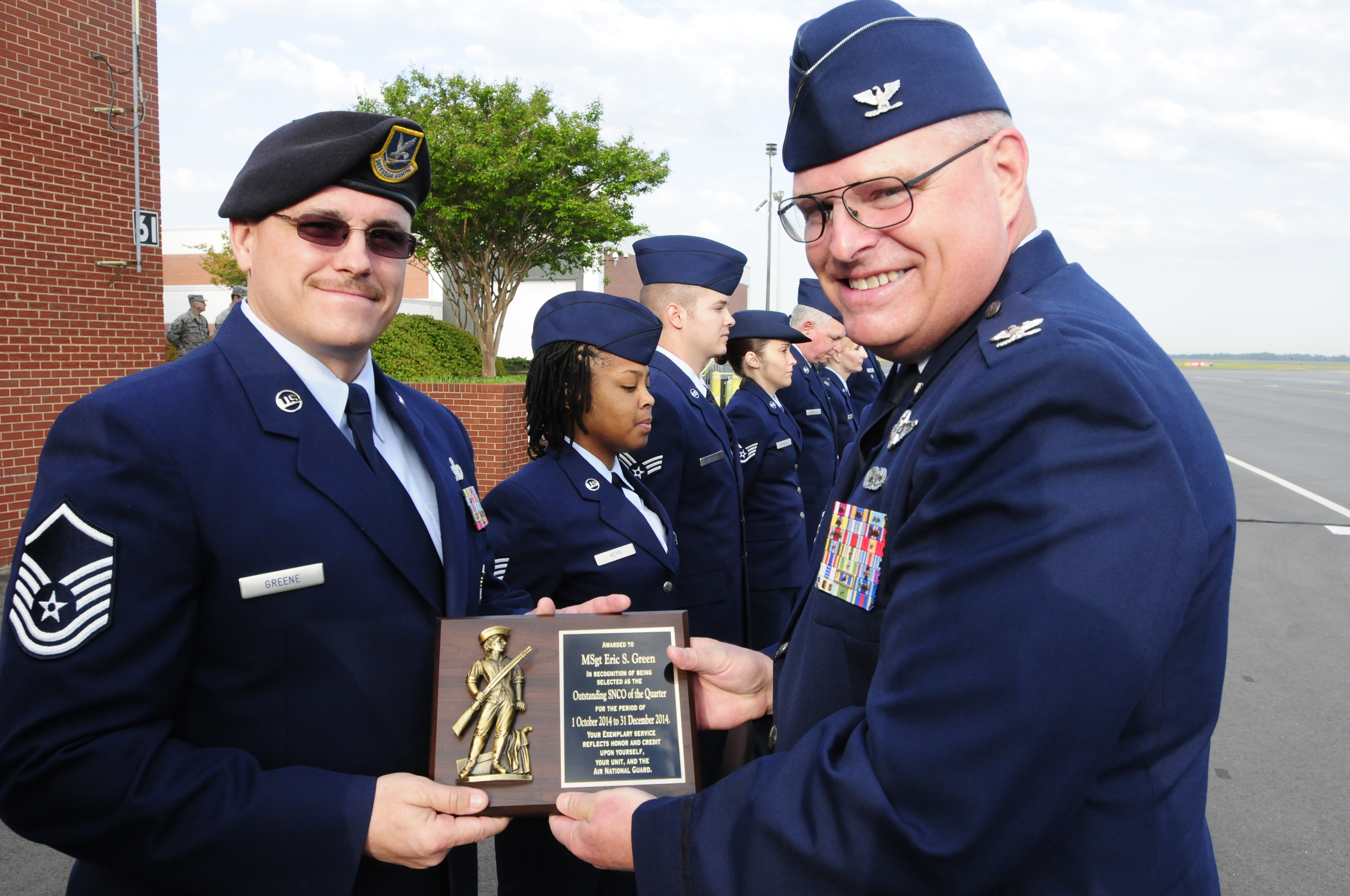 145th Airlift Wing Recognizes Top Airmen during ramp formation