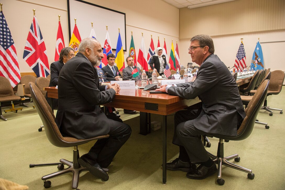 U.S. Defense Secretary Ash Carter meets with Afghan Acting Defense ...