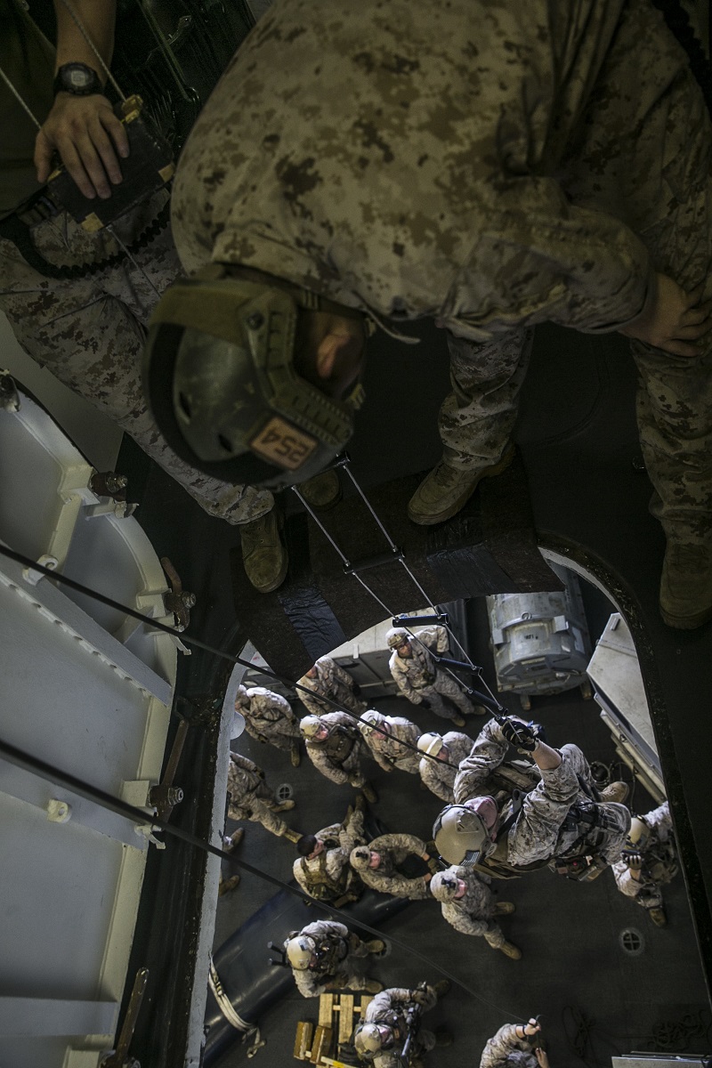 U.S. Marines practice extract procedures