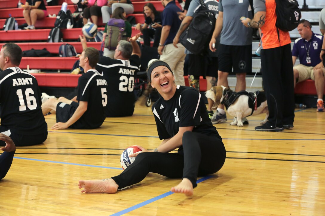 Former Army Staff Sgt. Randi Gavell smiles while warming up for a ...