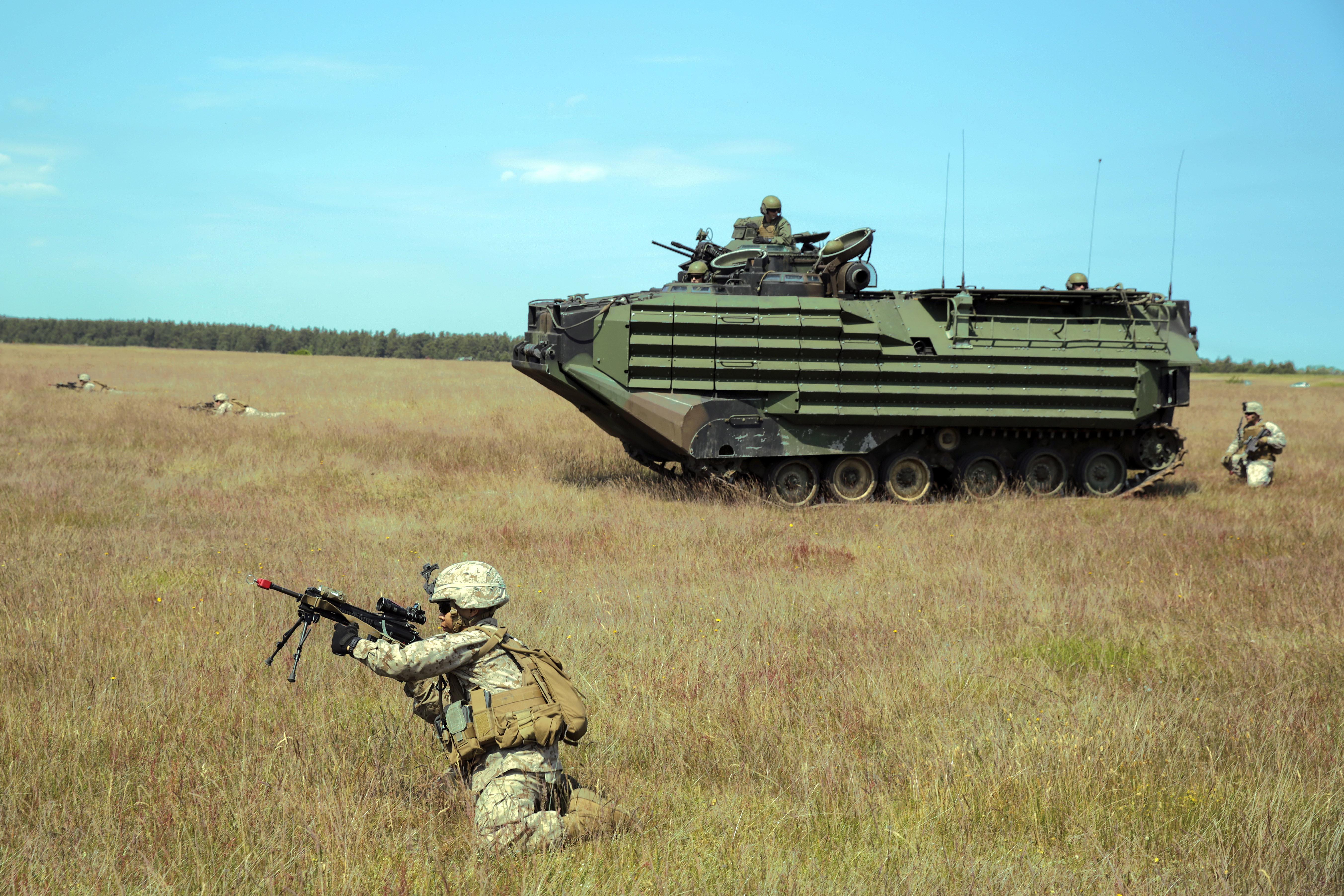 Mechanized and dismounted movement following a beach assault in Sweden ...
