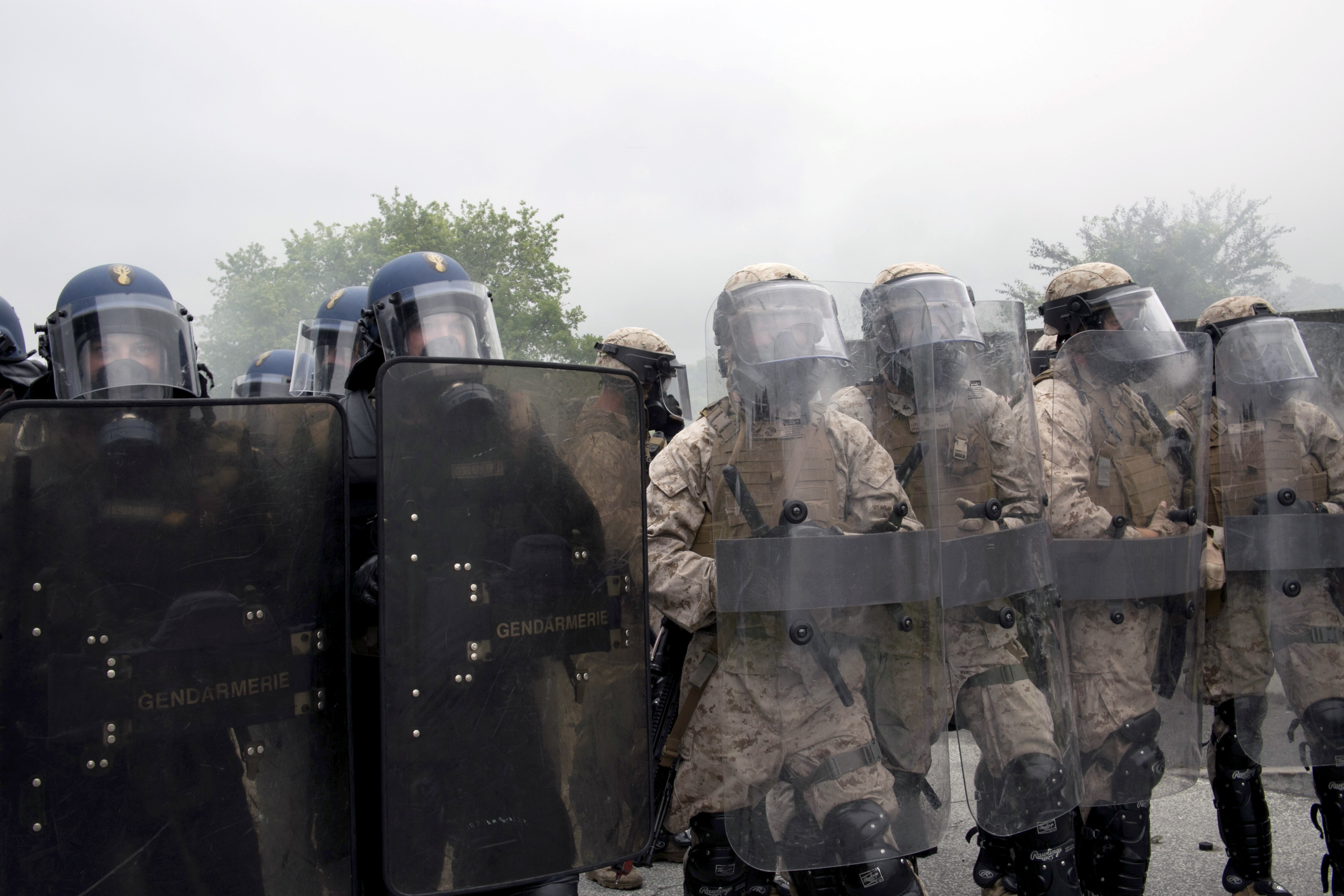 Marines, French Gendarmerie quiet the riots