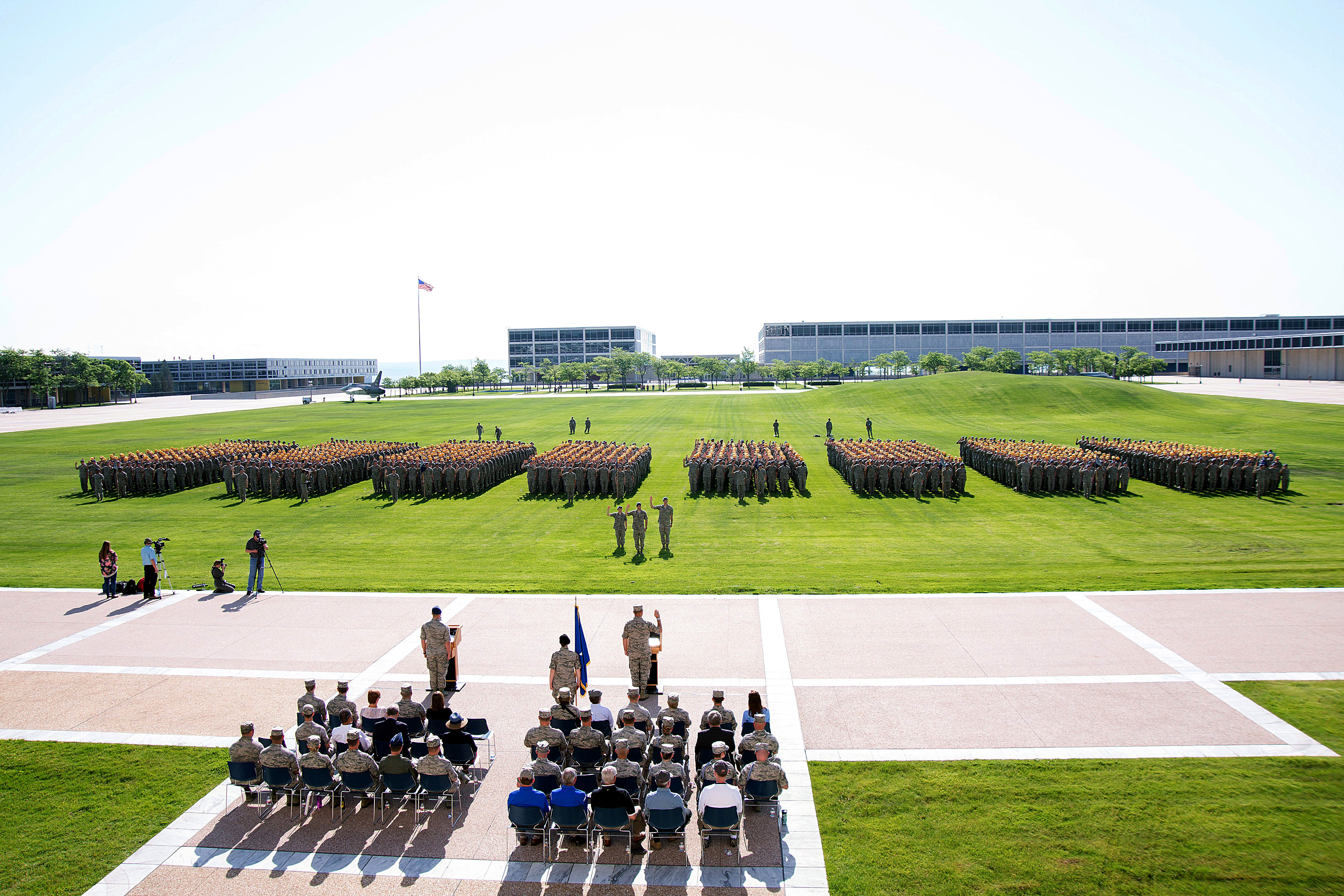 Air Force Brig. Gen. Stephen Willams, commandant of cadets, administers ...