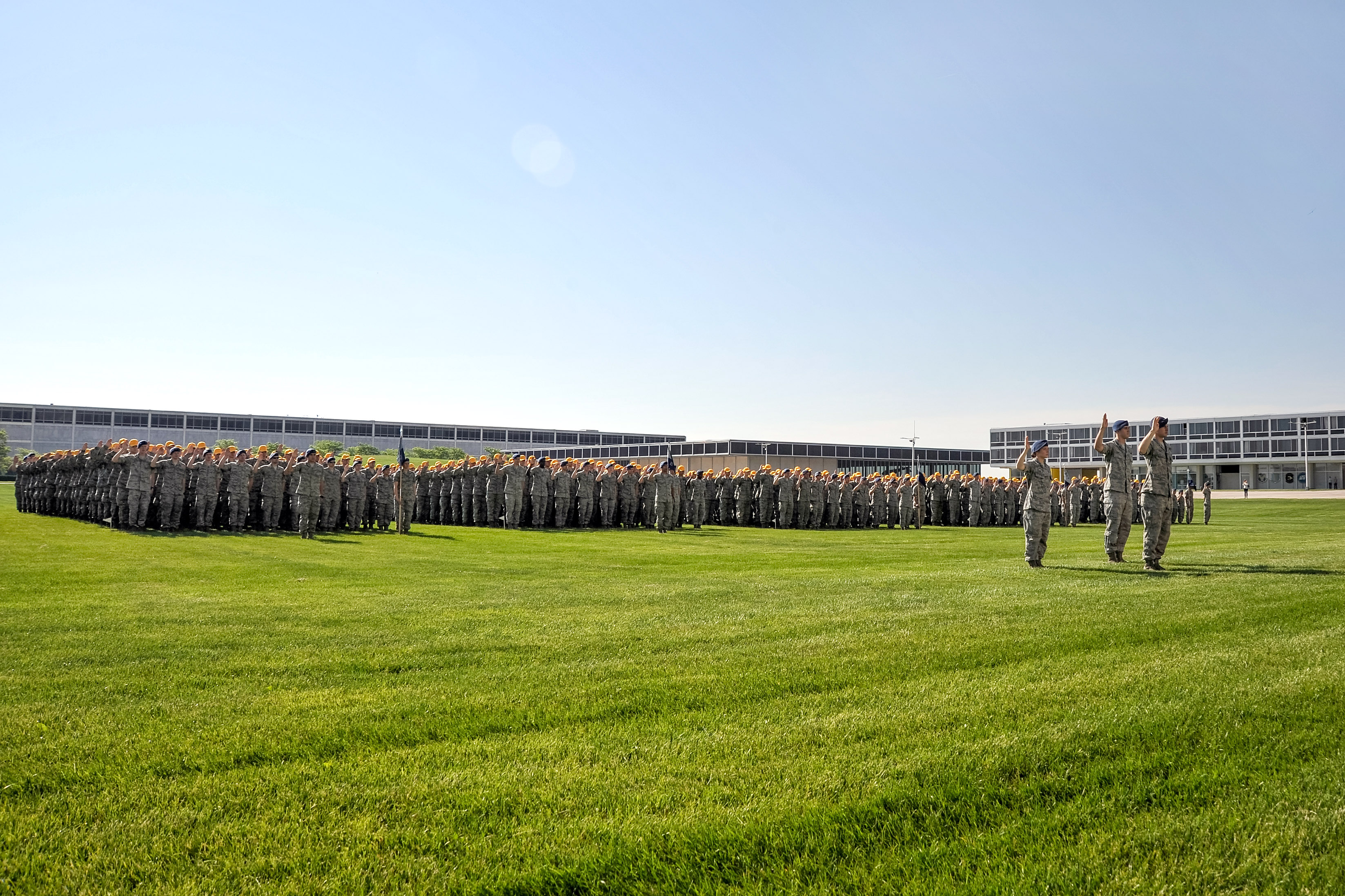 The U.S. Air Force Academy Class of 2019 participates in a swearing-in ...