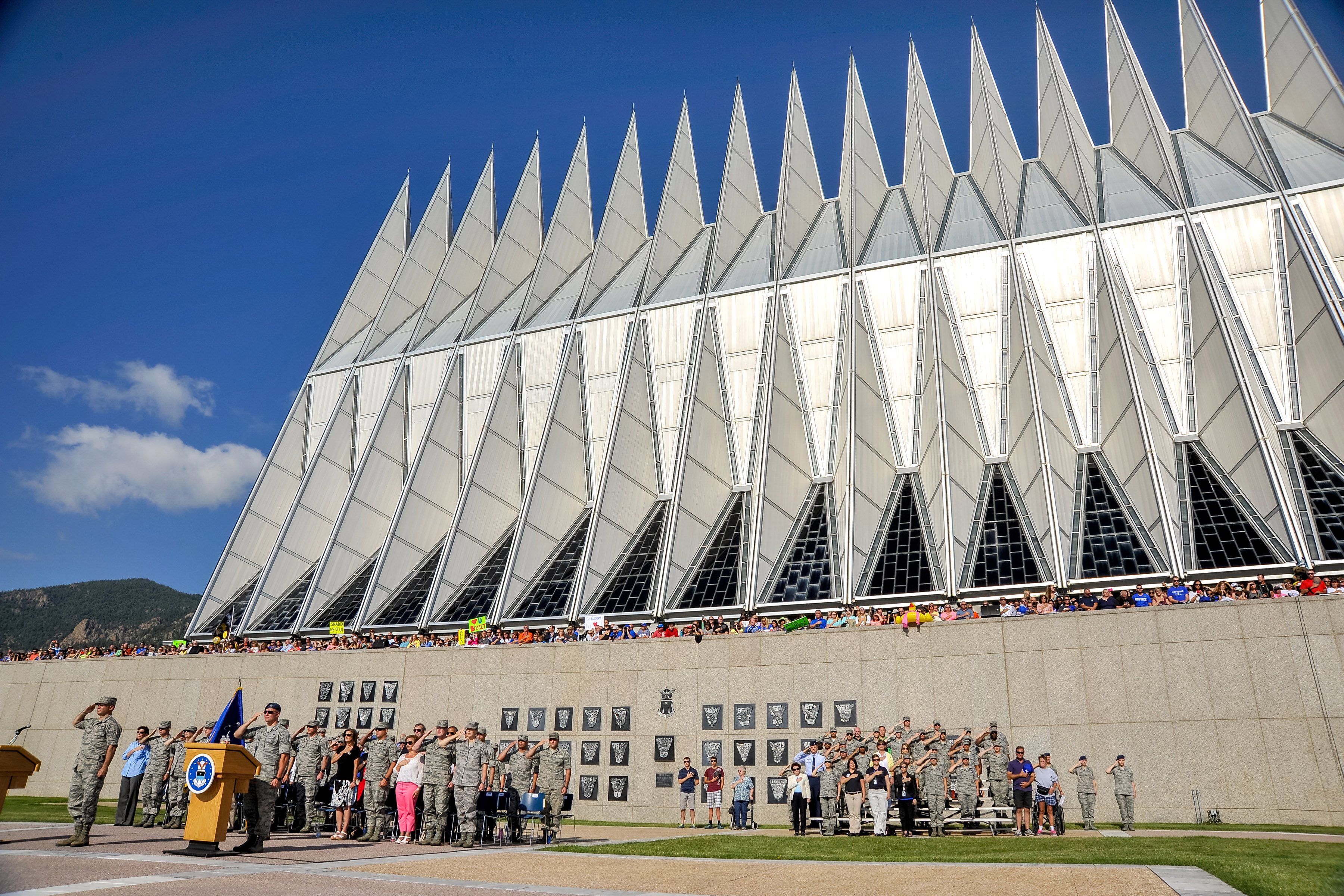 A reveille ceremony marks the start of the first full day of military ...