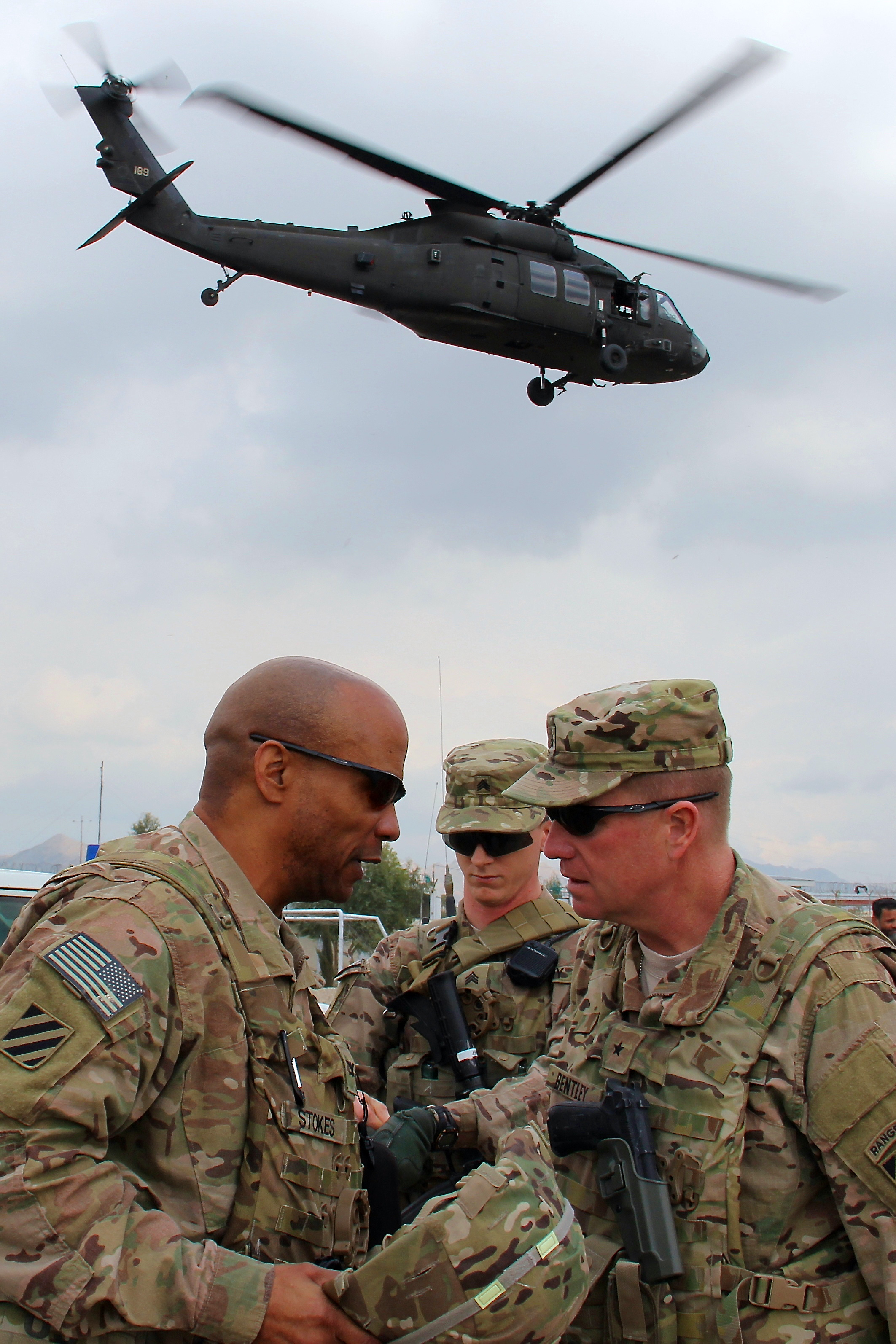 U.S. Army Brig. Gen. Christopher Bentley, right, commander of Train ...