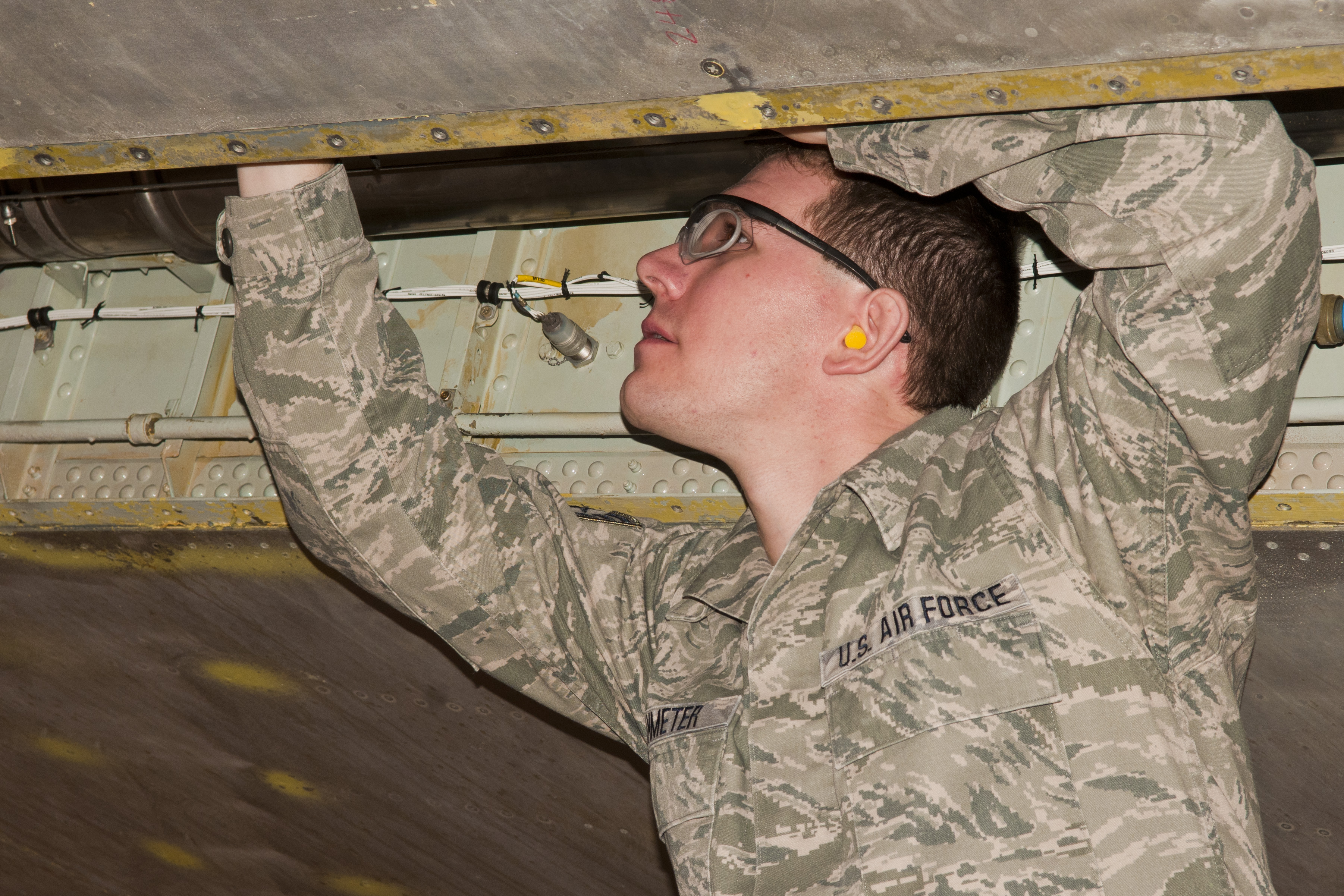 Airmen perform KC-135 inspections at Tinker AFB
