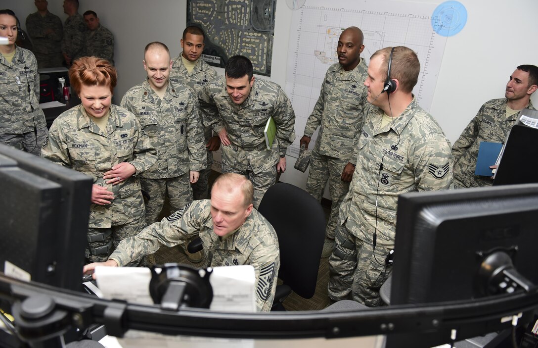 Chief Master Sgt. of the Air Force James A. Cody tests out the new base ...