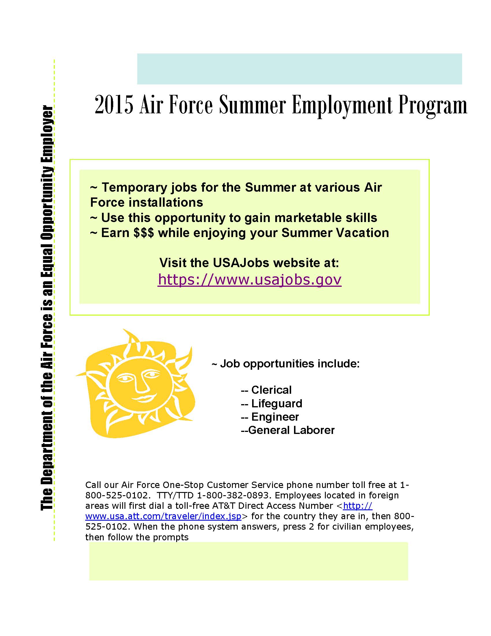 Time to apply for summer jobs > Edwards Air Force Base > News