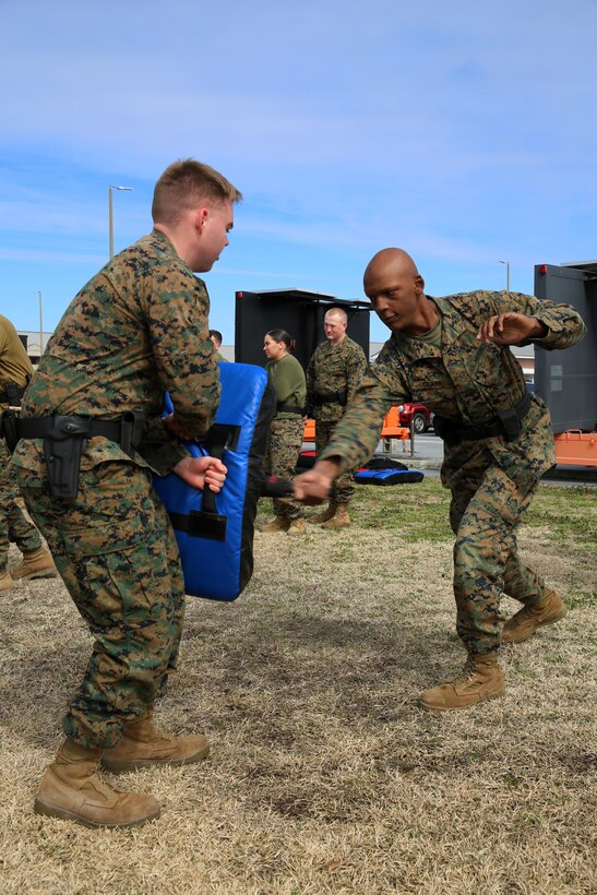Marines feel the burn during OC spray training