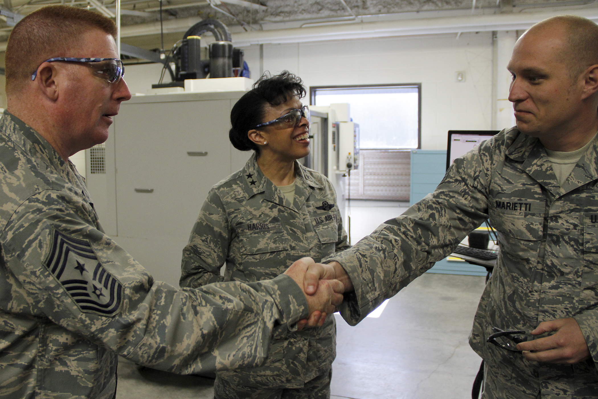 Numbered AF commander and command chief visit Reserve wing > 302nd ...