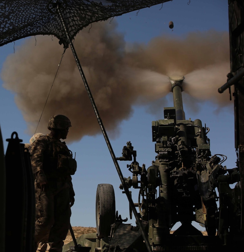 Integrated Task Force artillery Marines conduct fire-missions for ...