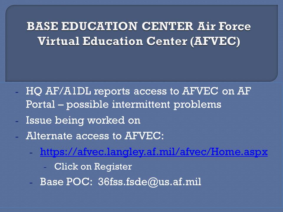 AFVEC access