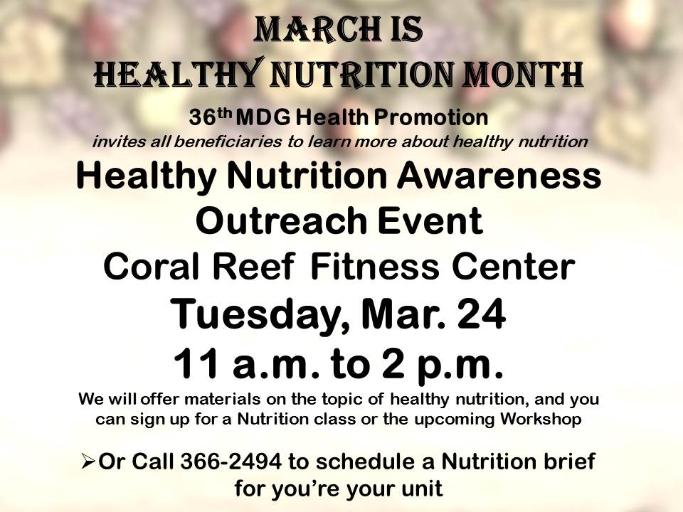 Healthy Nutrition Awareness Event @ Coral Reef Fitness Center