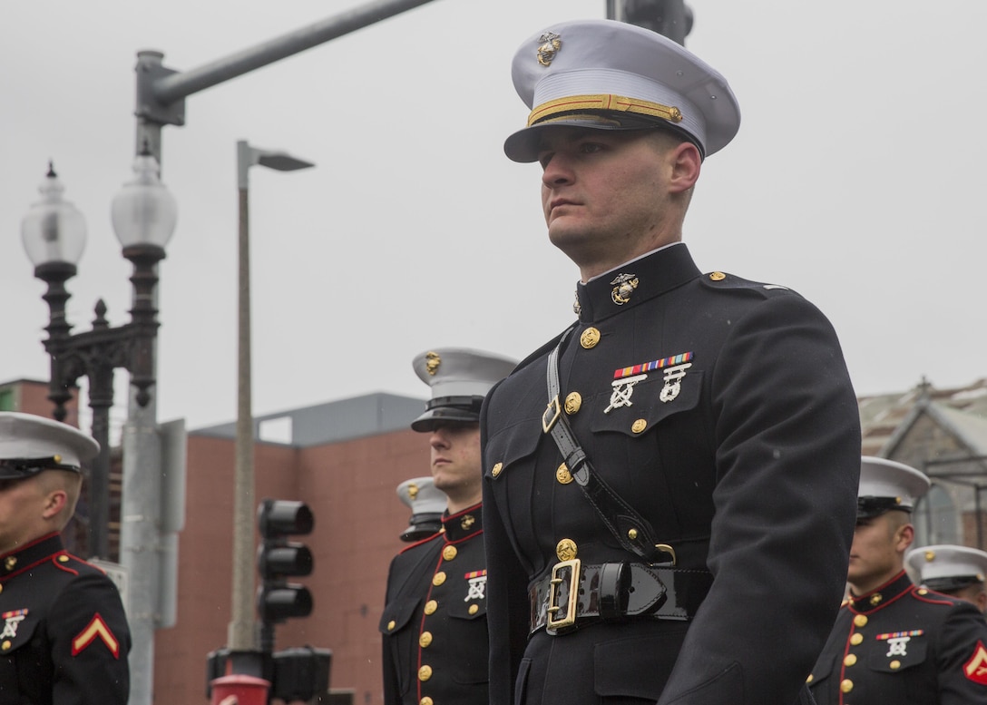 Stand proud: Marines lead Boston’s Saint Patrick’s Day Parade