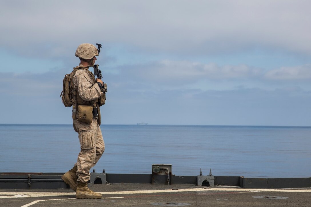 State of Readiness: 15th MEU Marines help defend the ARG