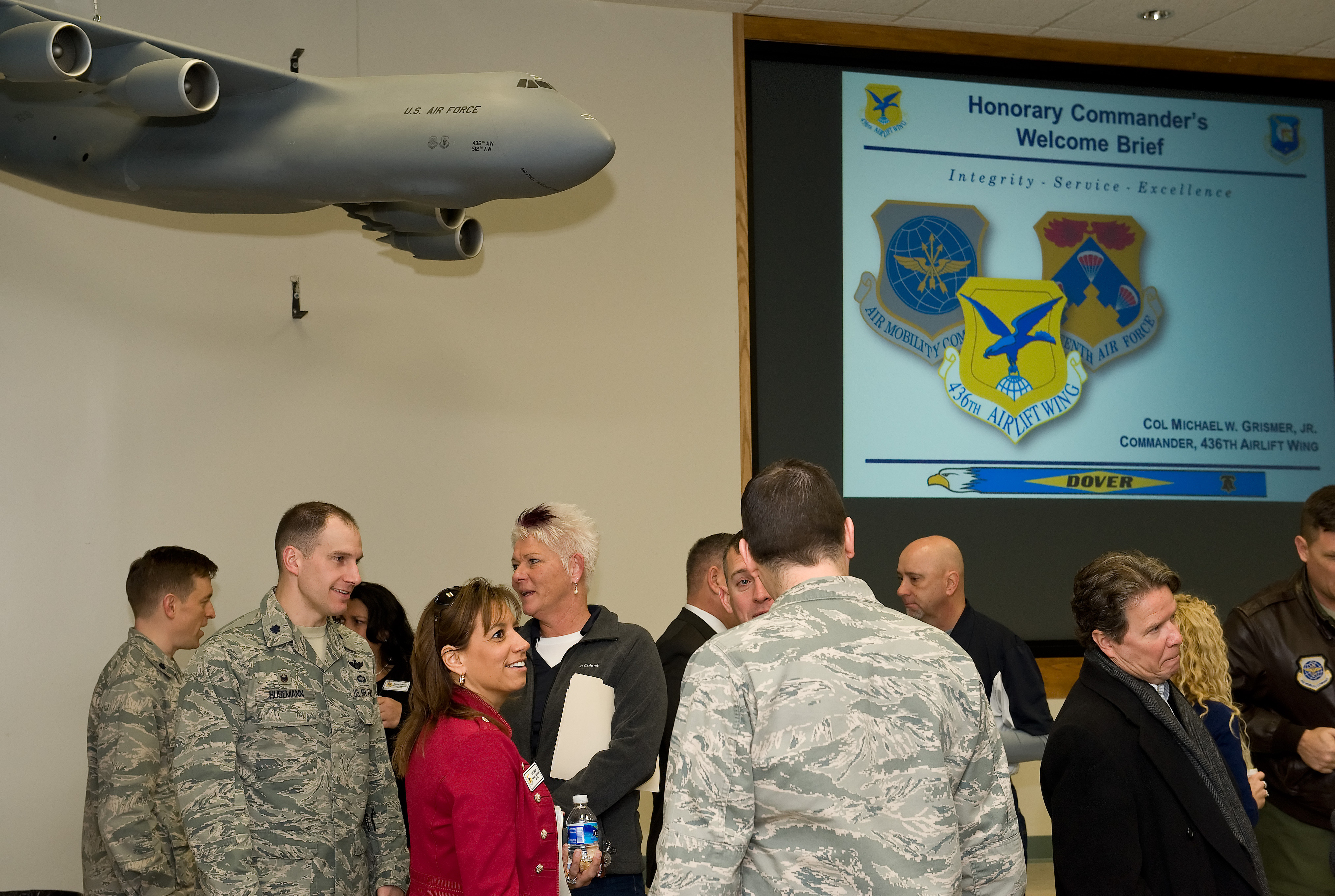 Dover AFB honorary commanders tour 436th Airlift Wing staff agencies