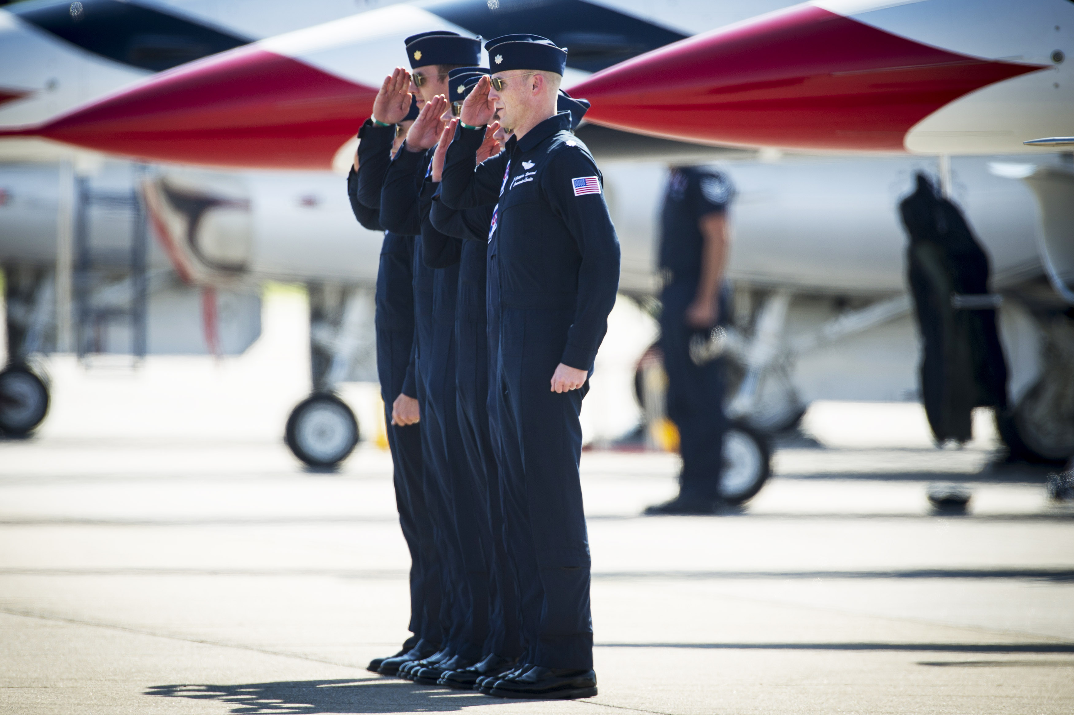 The Delta Formation pilots, members of the Air Force Thunderbirds ...