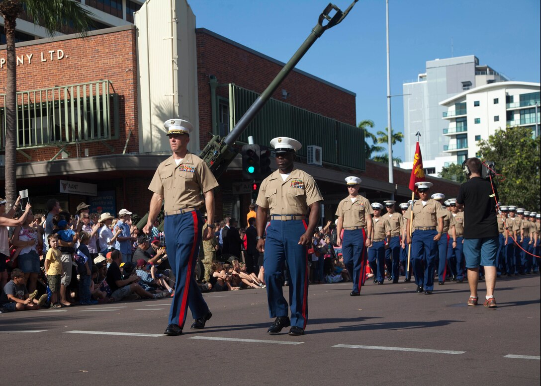 Marine Rotational Force - Darwin march for ANZAC Day