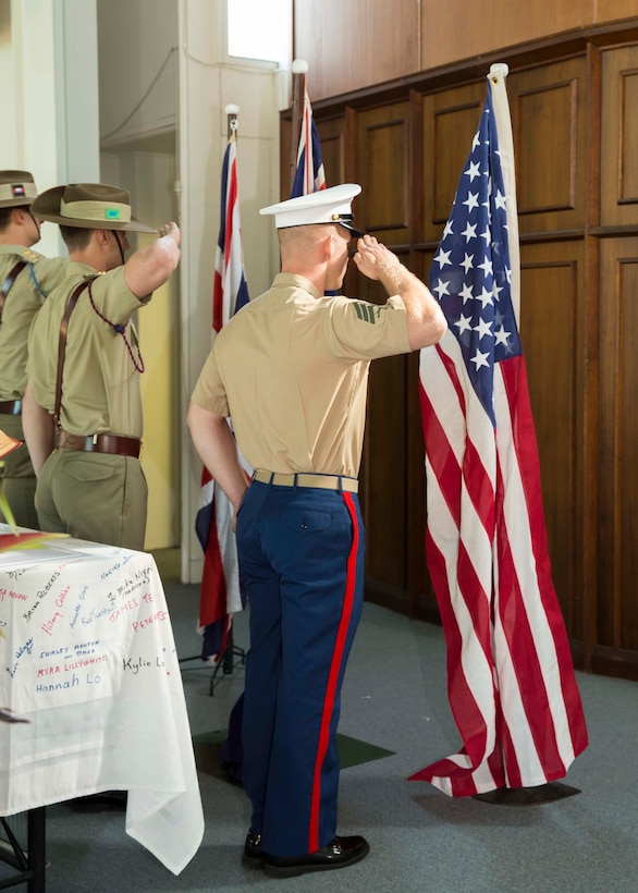 Marines, Australians attend a ceremony to mark relocation of service flags