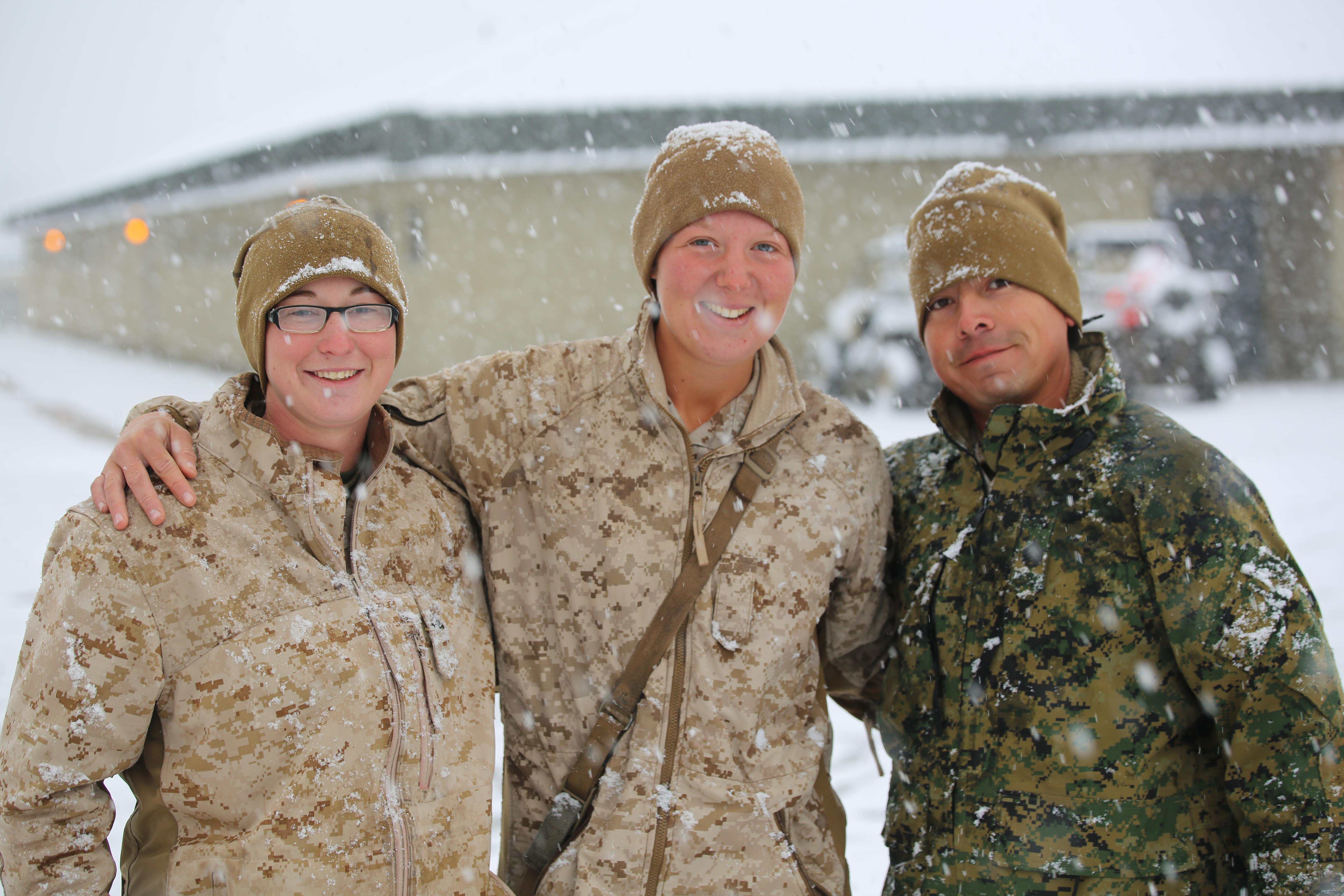 Integrated Task Force Marines have fun in snow