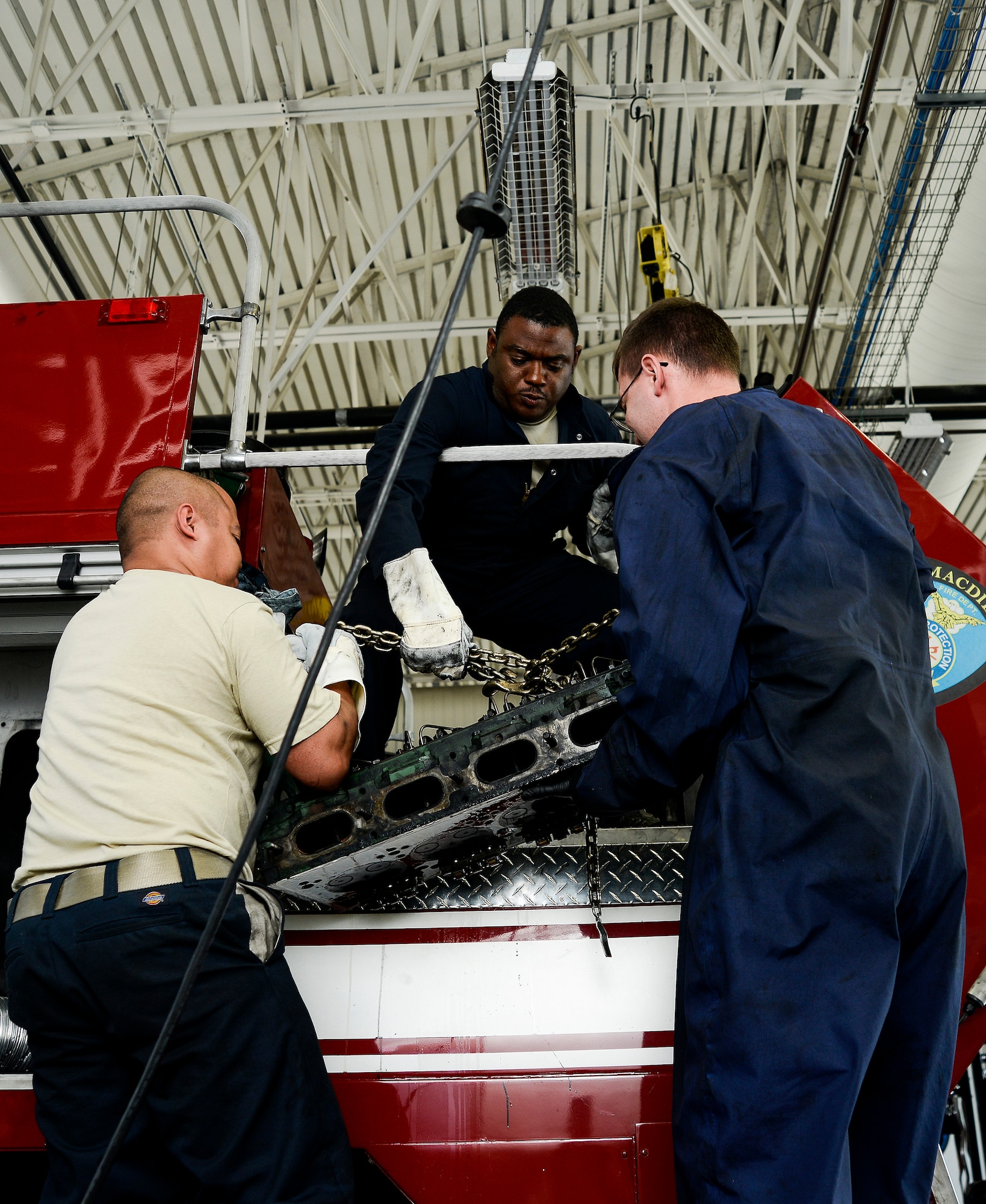 Fire truck mechanics stop, drop and keep them rolling > MacDill Air ...