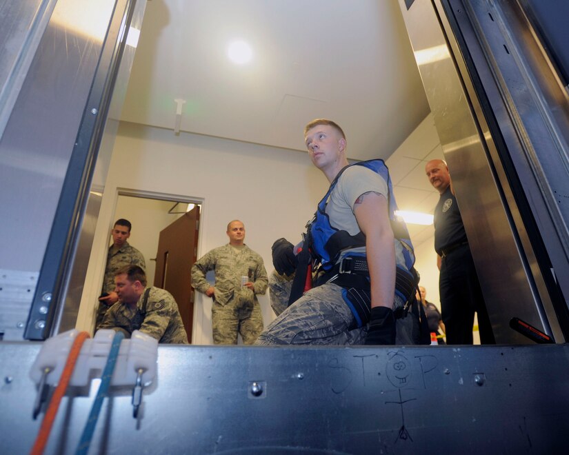 11th CES Fire Department conducts elevator rescue training > Joint Base ...