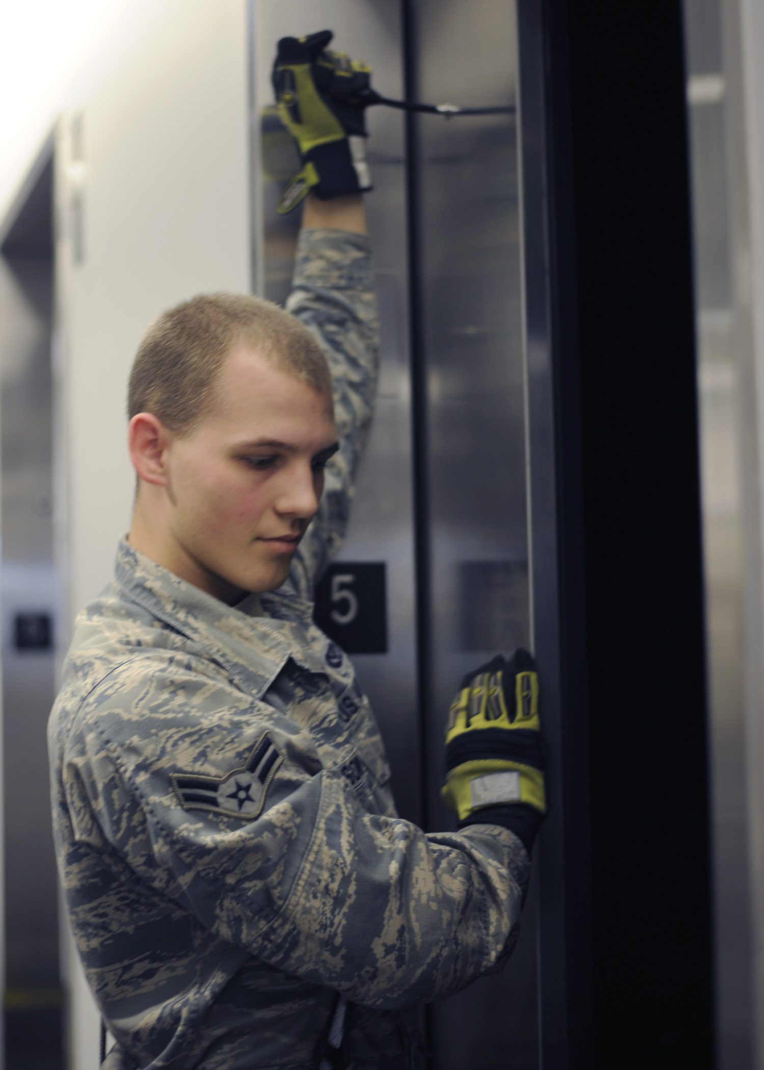 11th CES Fire Department conducts elevator rescue training