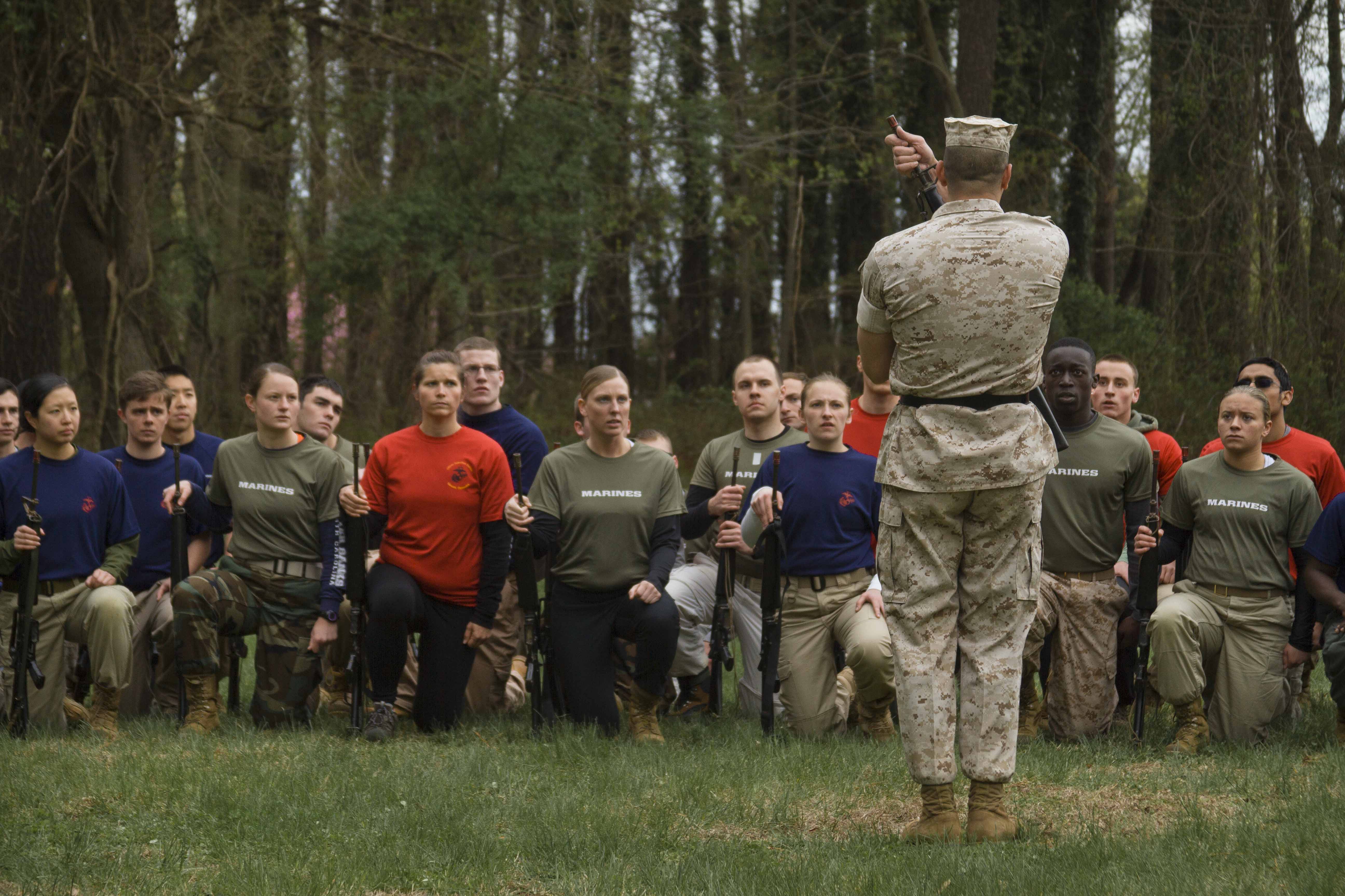Training exercise prepares college students to become Marine Corps officers