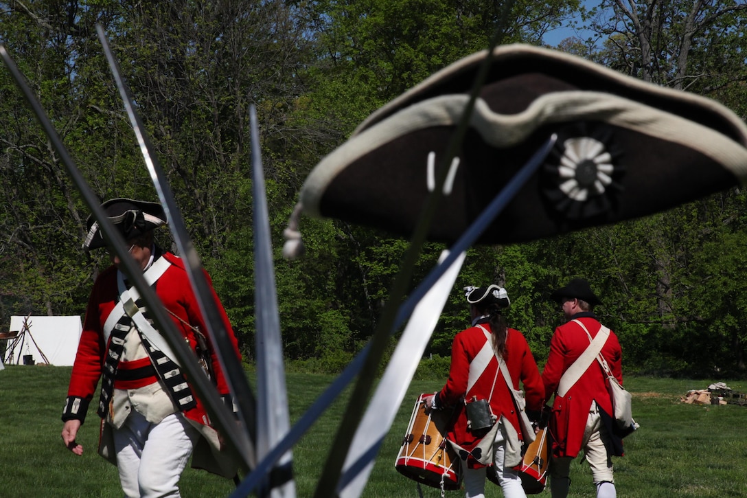 Re-enactors from continental, British armies and camp followers meet at ...