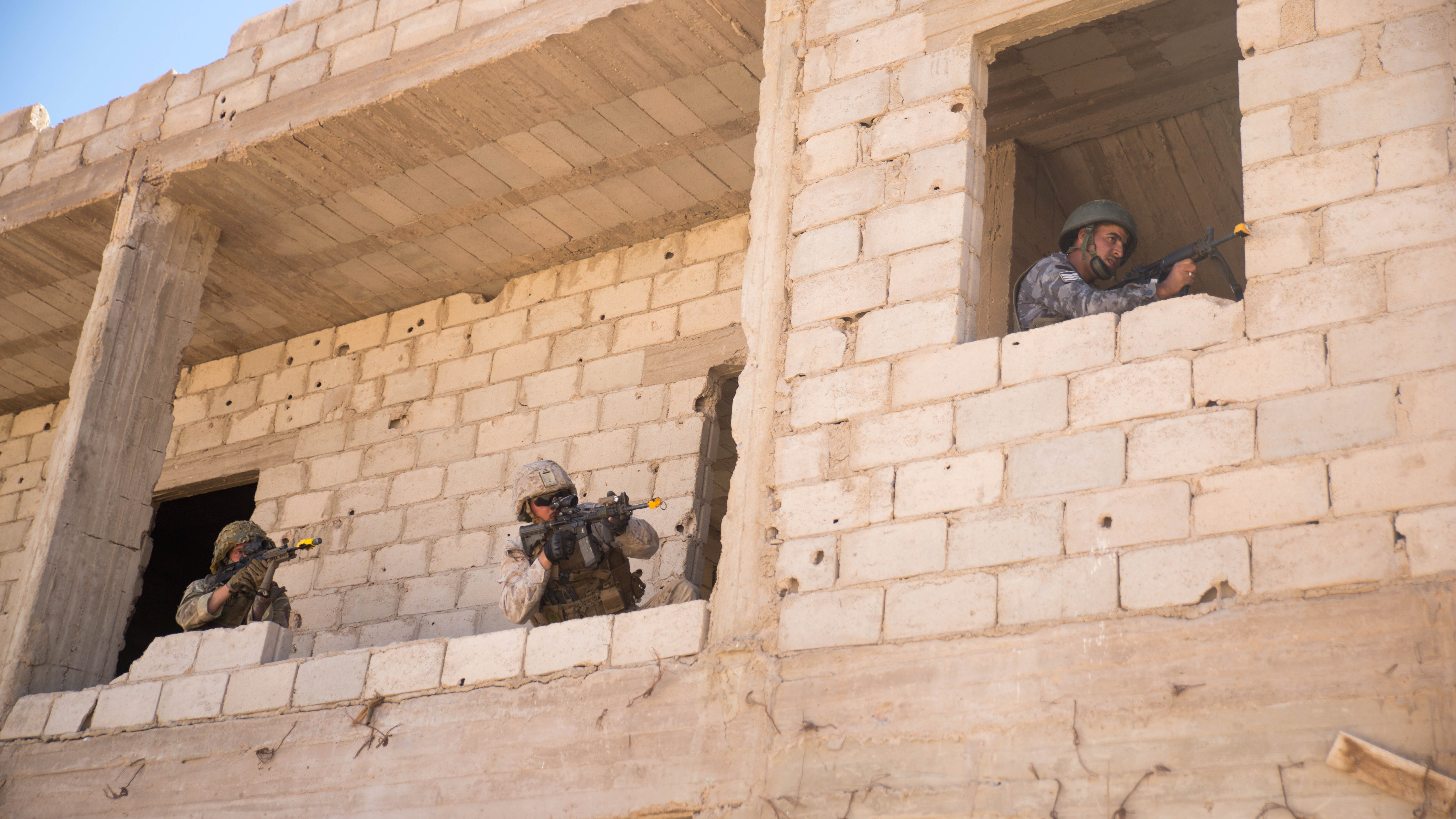 US Marines train with Jordanian, British forces