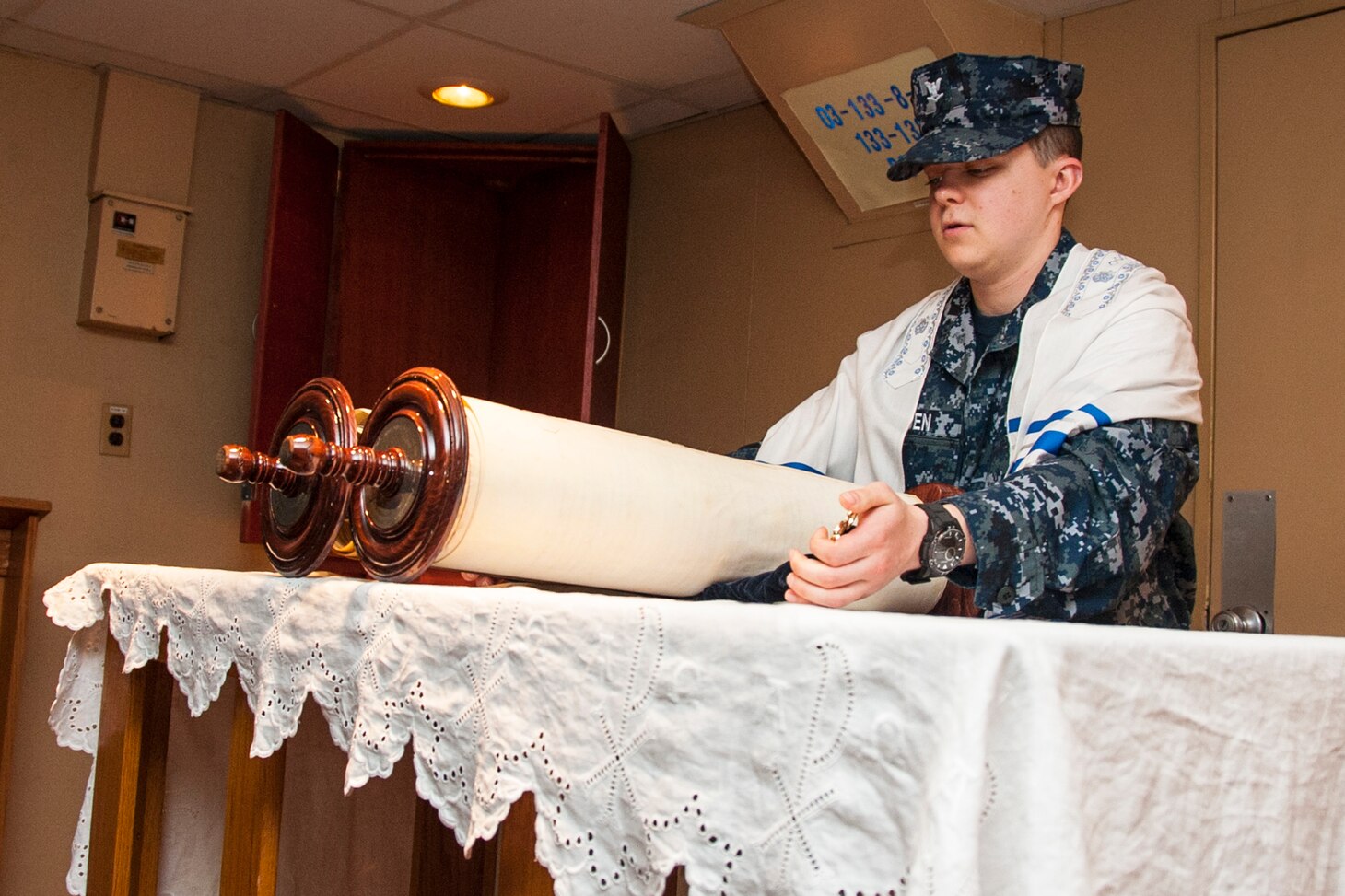GW Receives Handmade Torah from Retired Rear Admiral > United States ...