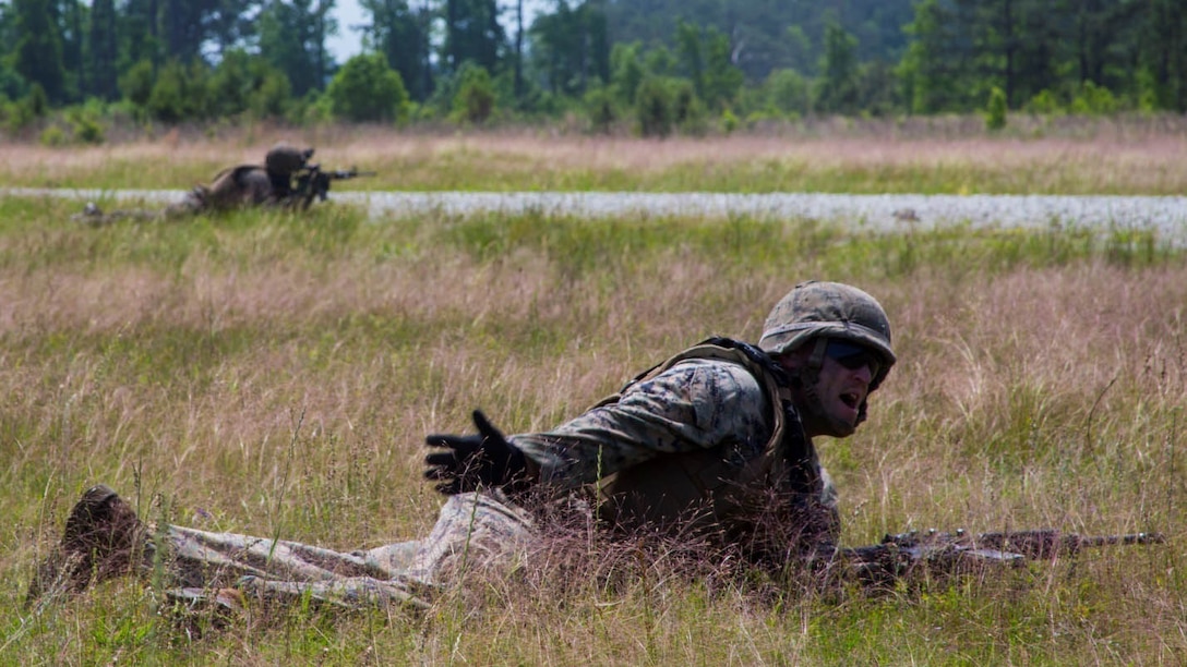 Squad leader gives command