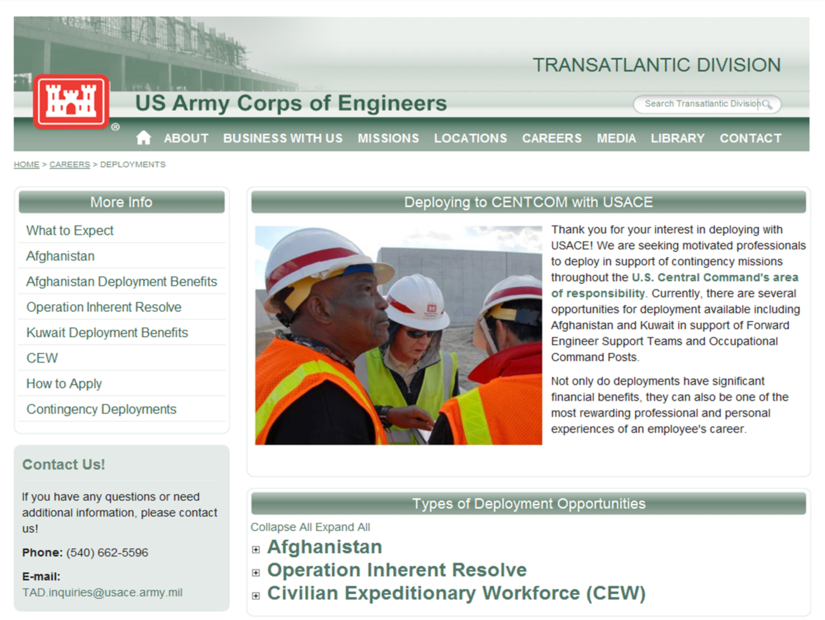 USACE deployments offer personal, professional development > Middle ...
